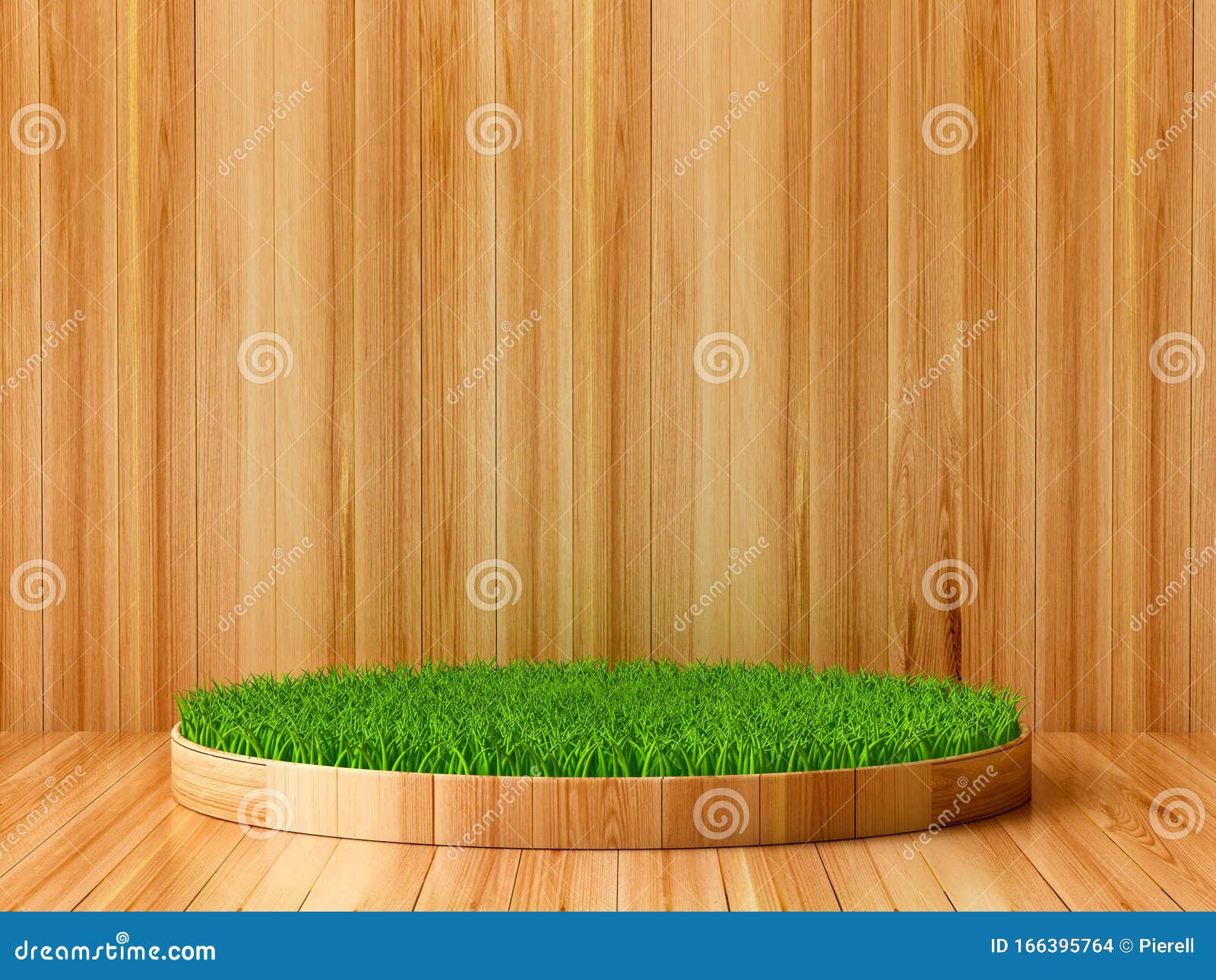Interior Grass Wood Background. 3d Illustration, 3d Rendering Stock ...