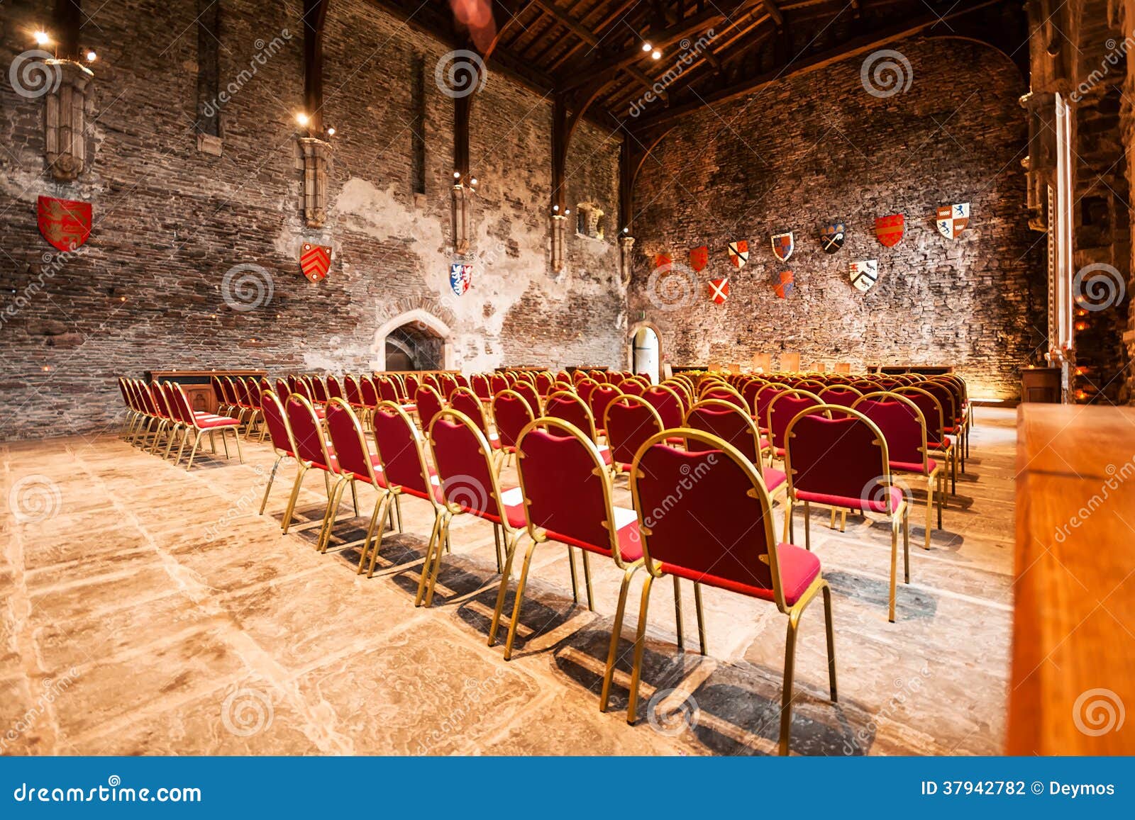 Interior of the Great Hall of Caerphilly Castle Editorial Photography ...