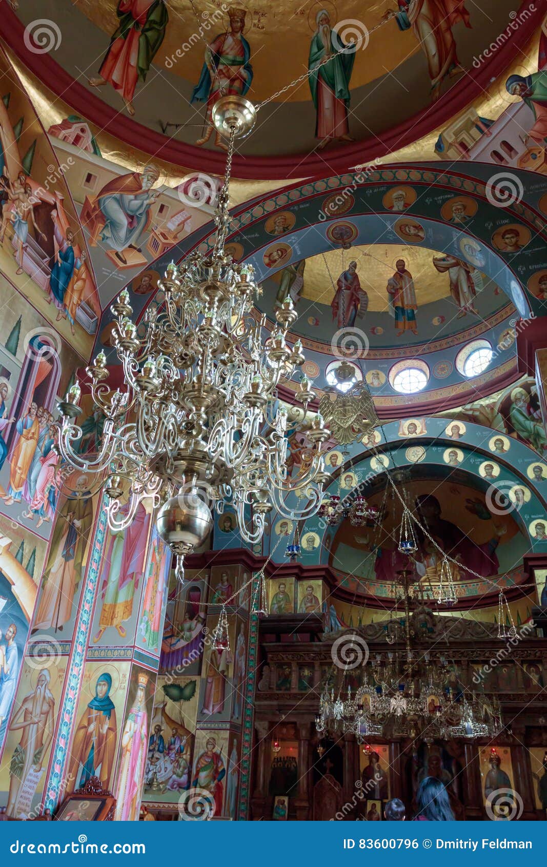 Interior of Greek Orthodox Monastery of Twelve Apostles in Caper Stock ...