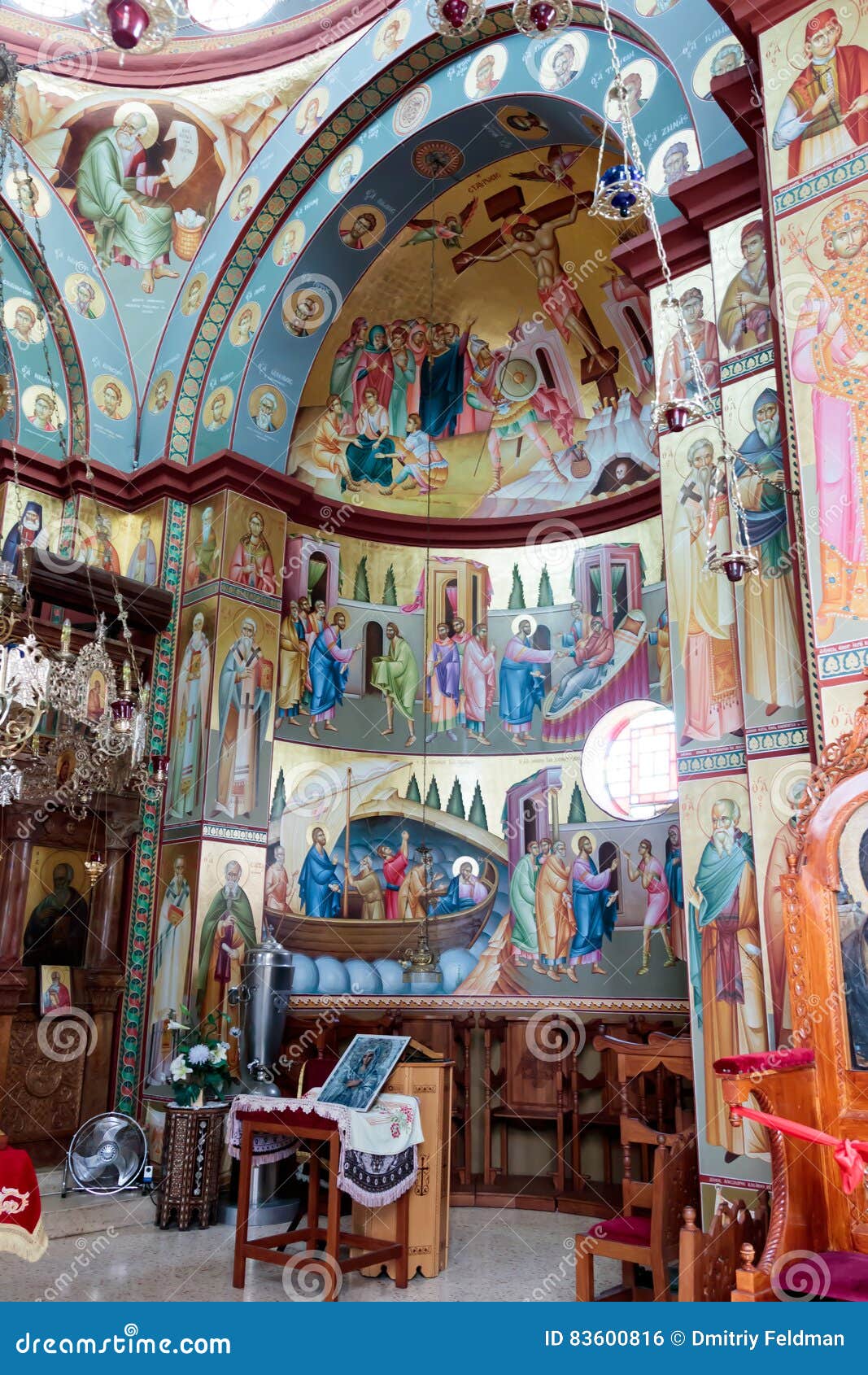 Interior of Greek Orthodox Monastery of Twelve Apostles in Caper Stock ...
