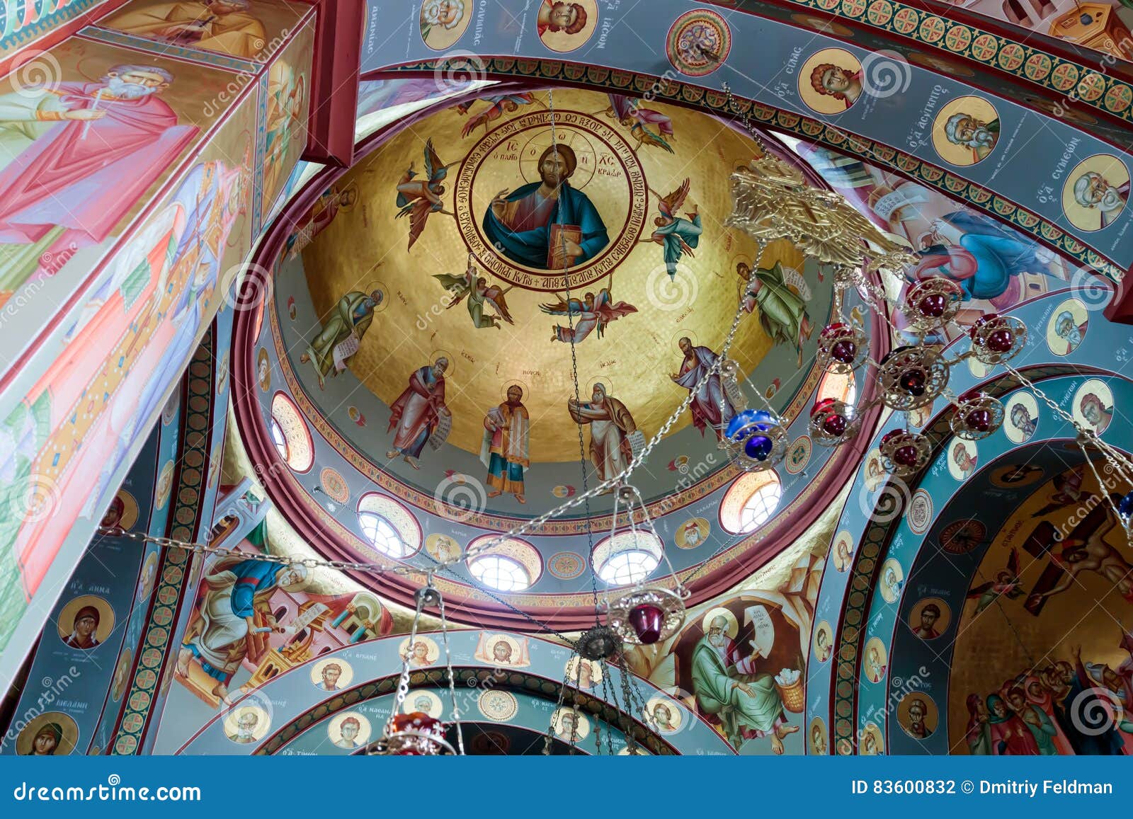 Interior of Greek Orthodox Monastery of Twelve Apostles in Caper Stock ...