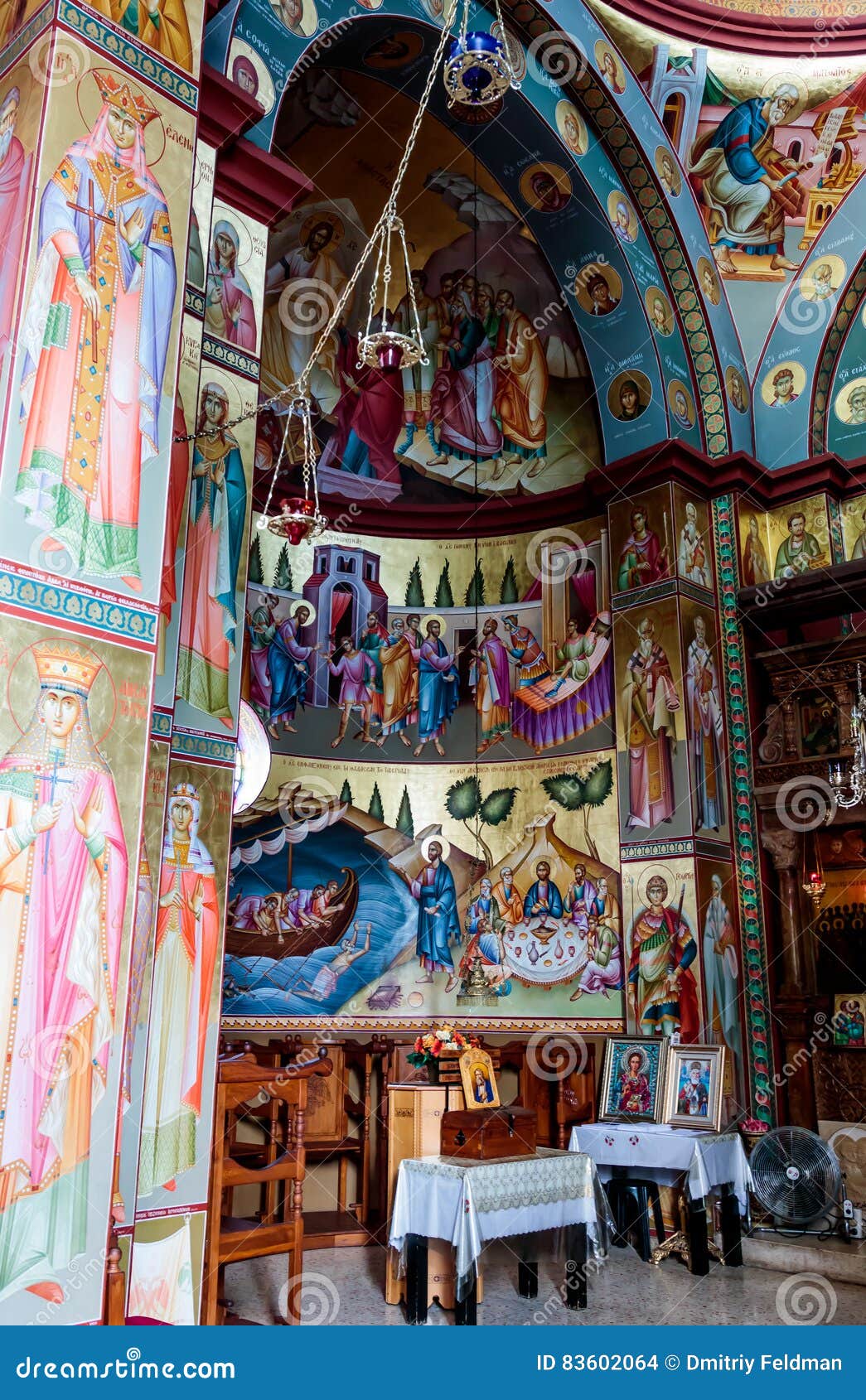 Interior of Greek Orthodox Monastery of Twelve Apostles in Caper ...