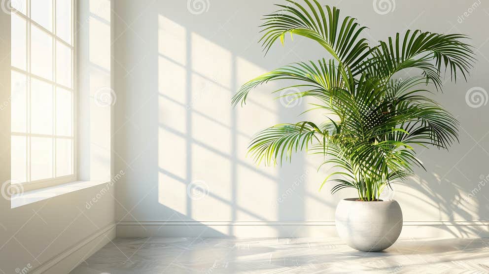 Interior Greenery, a Lively Atmosphere with a Potted Palm Tree in a ...