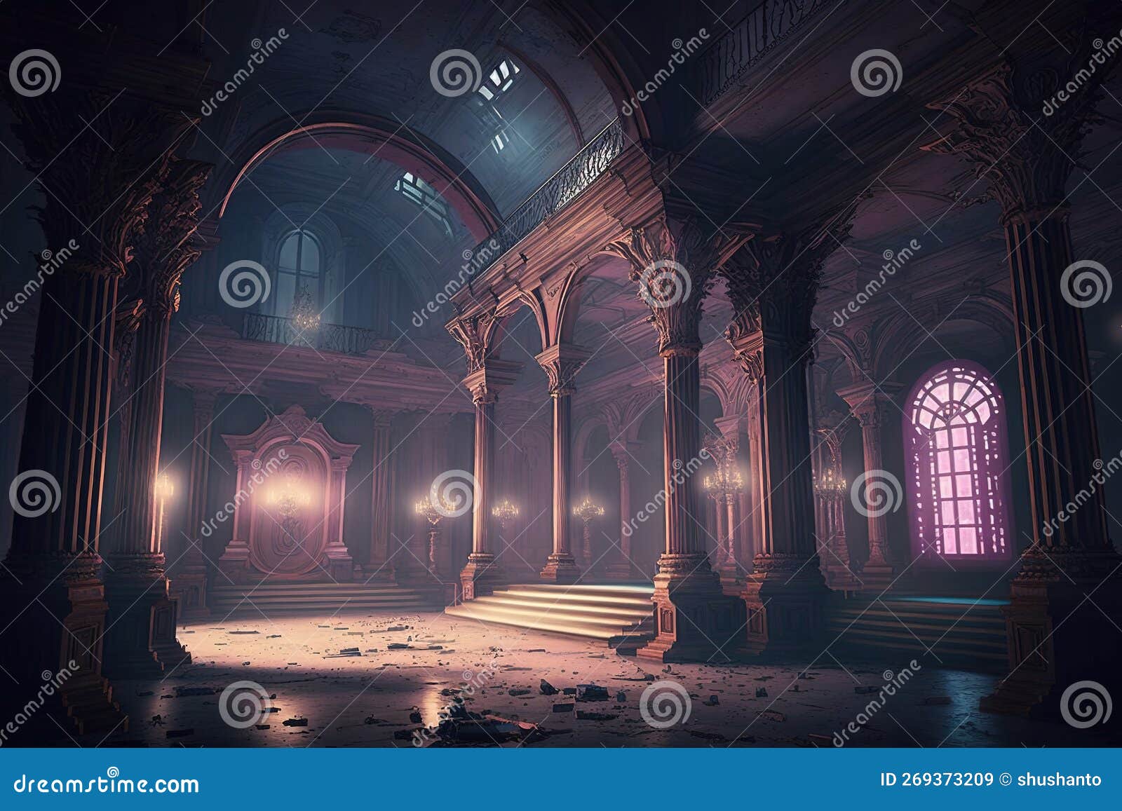 Interior of a hallway stock illustration. Illustration of monument ...
