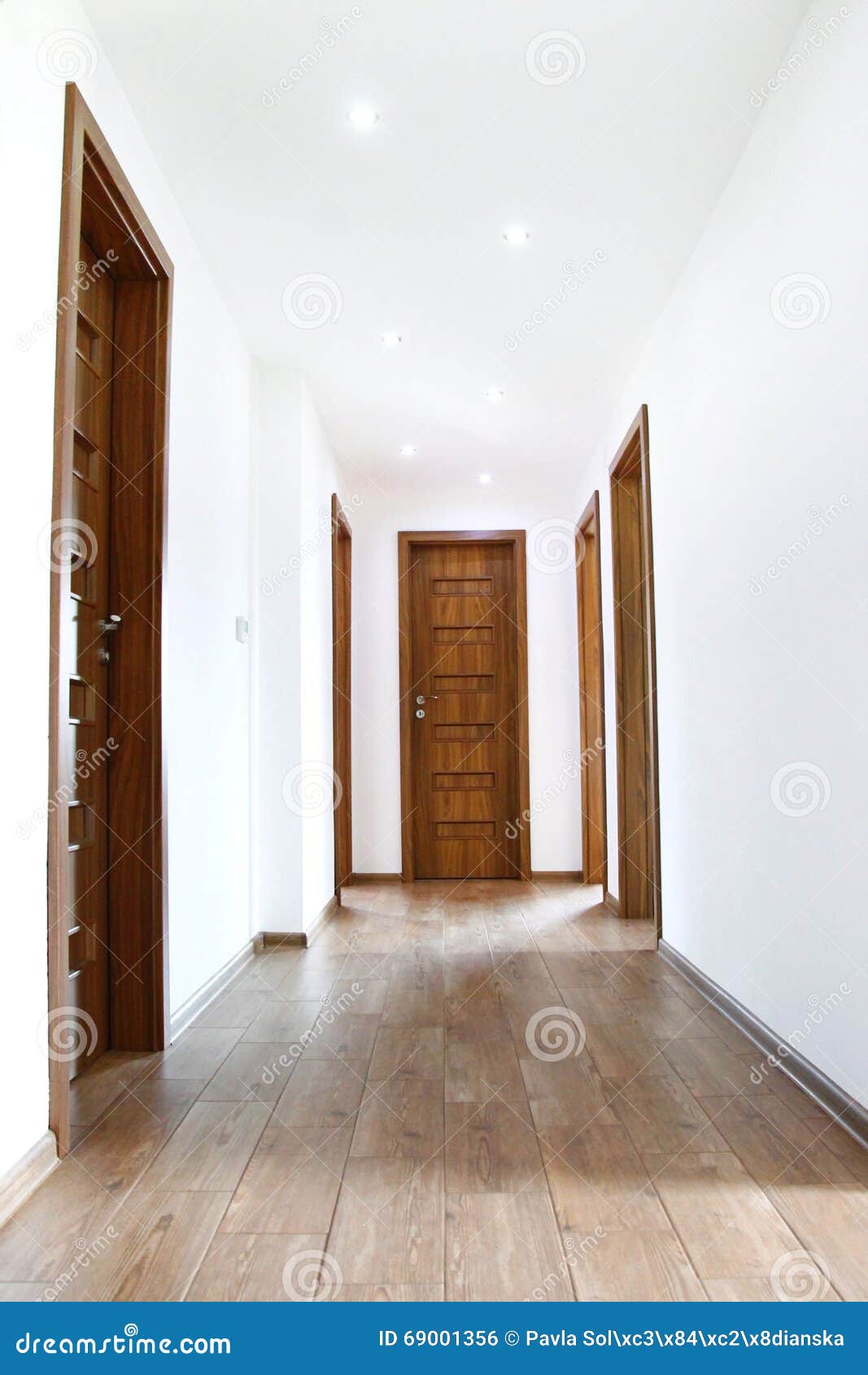 Interior hallway stock photo. Image of wood, hardwood - 69001356