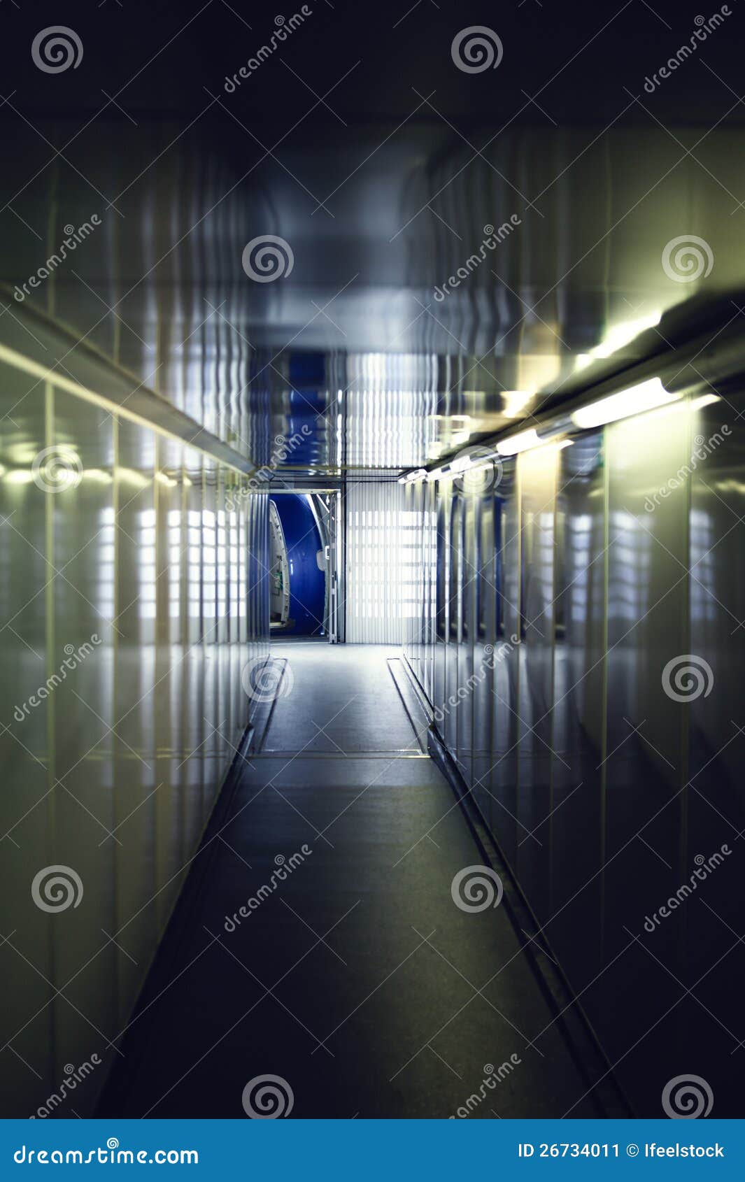 Interior Hallway To Aircraft Door Stock Image - Image of perspective ...