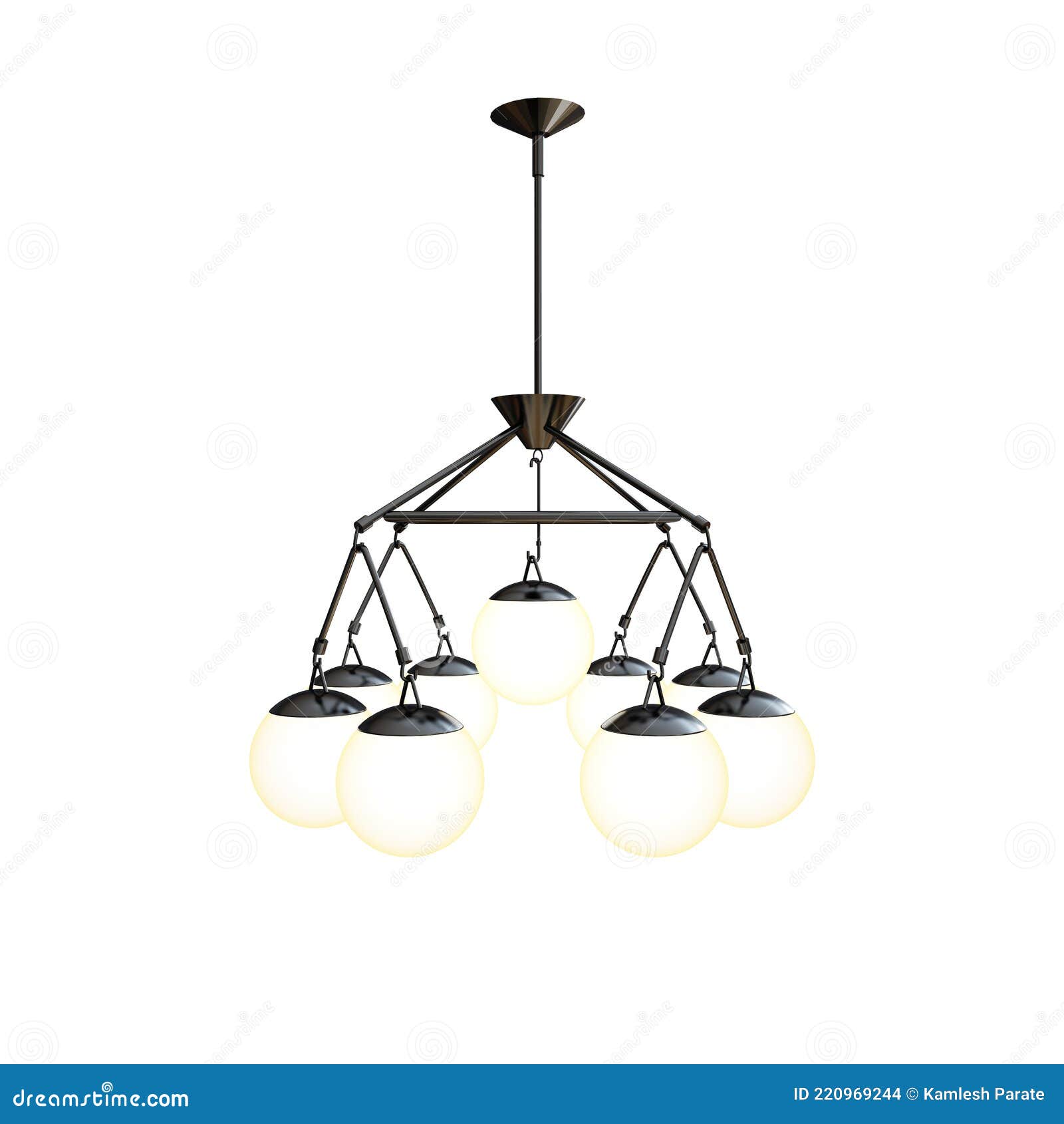 Interior Hanging Light 3d Render Stock Illustration - Illustration of ...