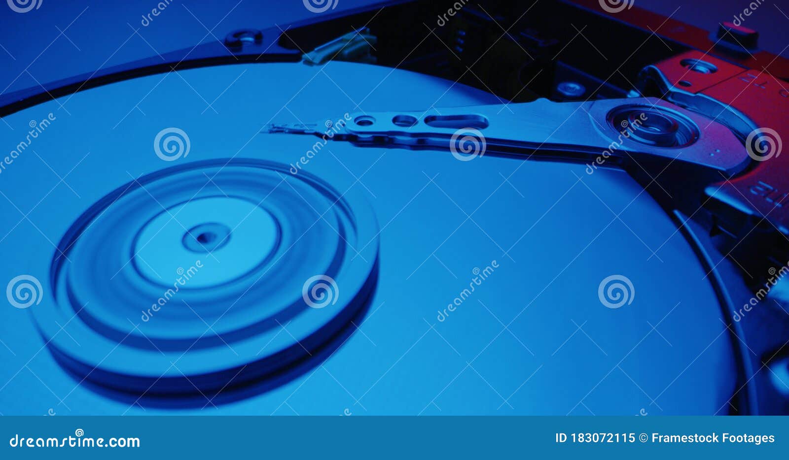 Interior of a Hard Disk Drive Stock Image - Image of motion, components ...