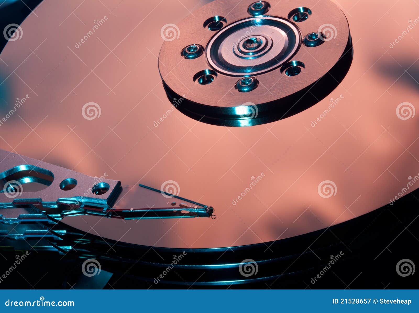 Interior of hard drive stock image. Image of device, computing - 21528657