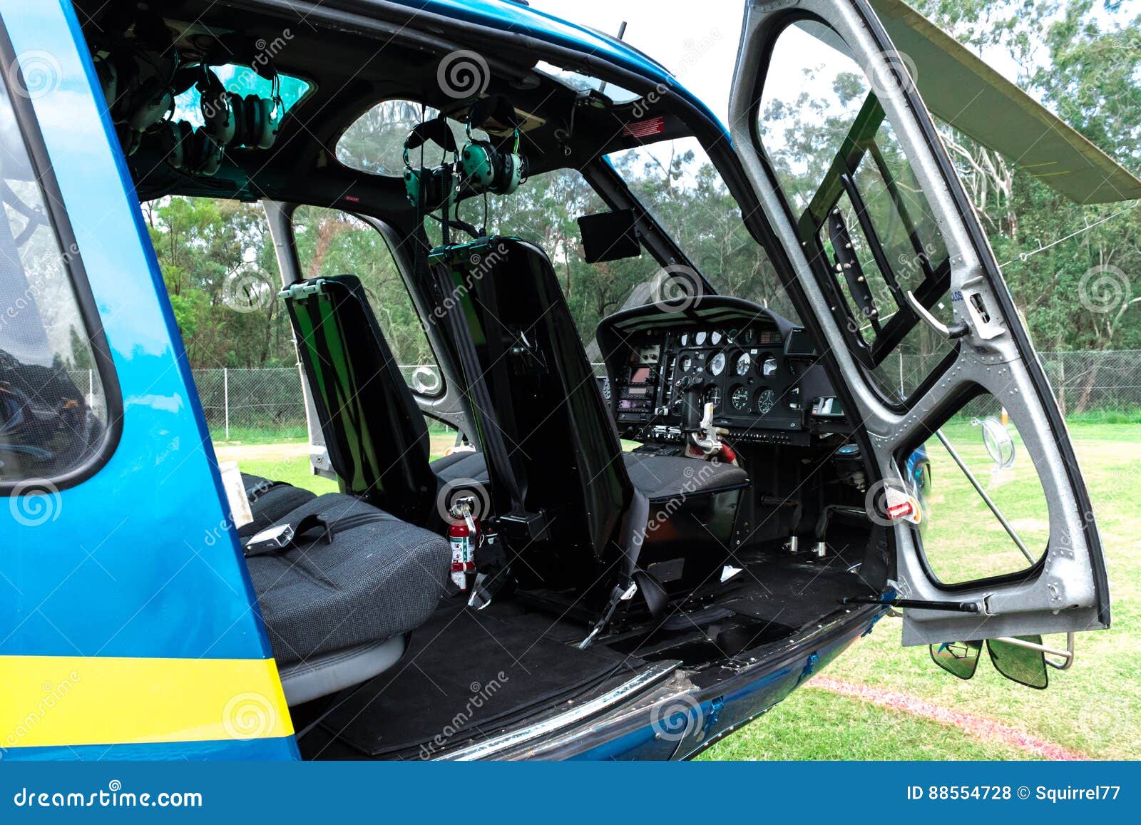 Interior of Helicopter with Door Open Stock Photo - Image of rescue ...