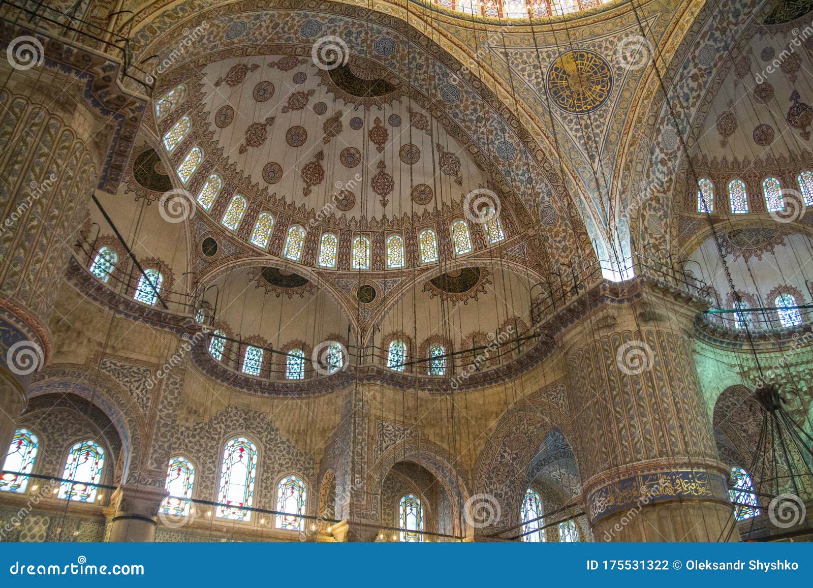 The Interior of the Historic Blue Mosque in Istanbul. Turkey. Stock ...