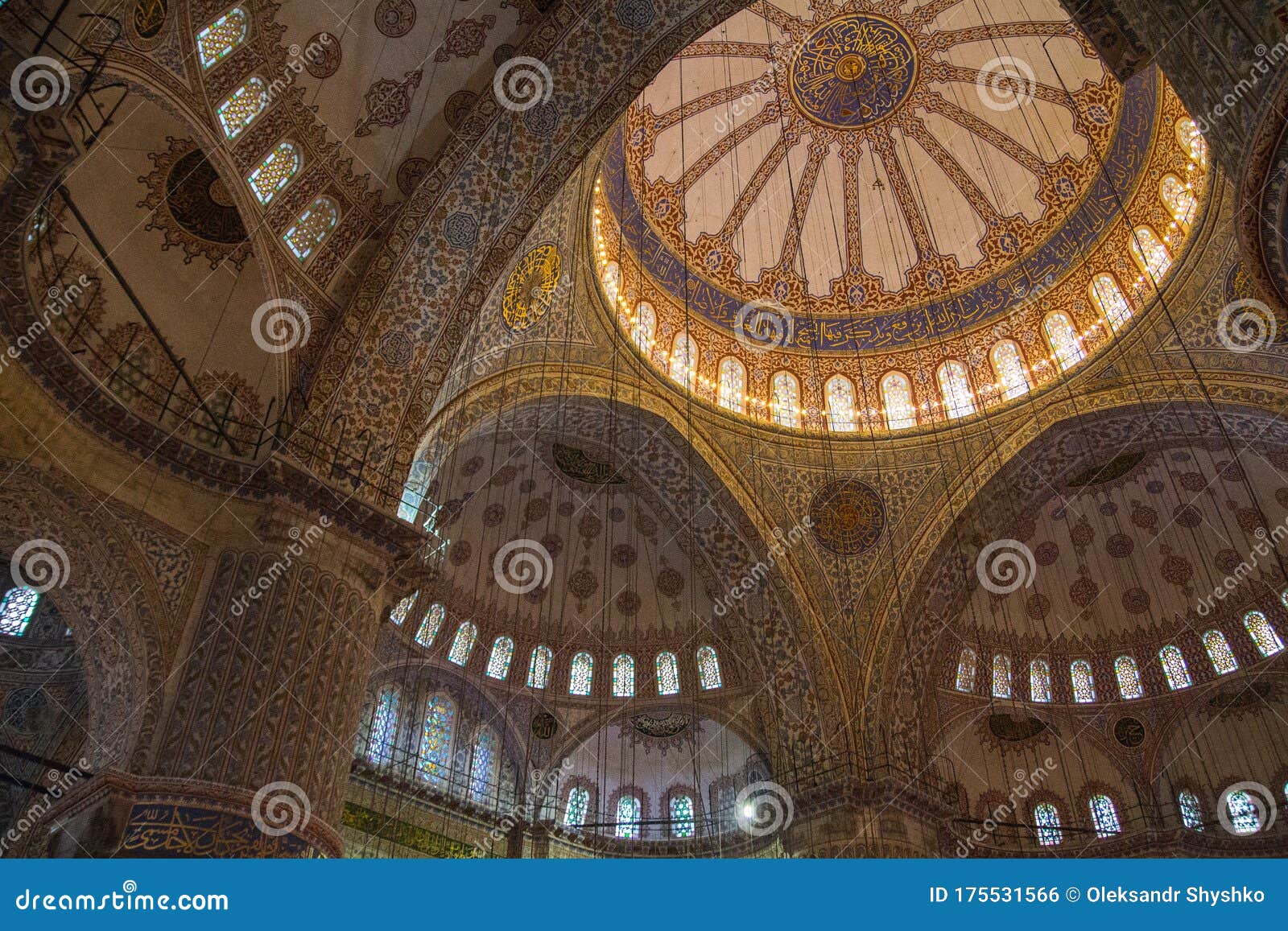 The Interior of the Historic Blue Mosque in Istanbul. Turkey. Stock ...