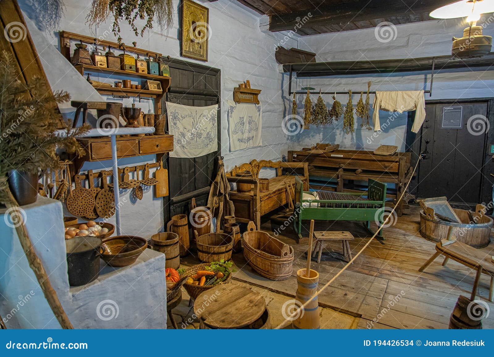 Interior of a Historic Hut in an Open-air Museum Editorial Stock Image ...