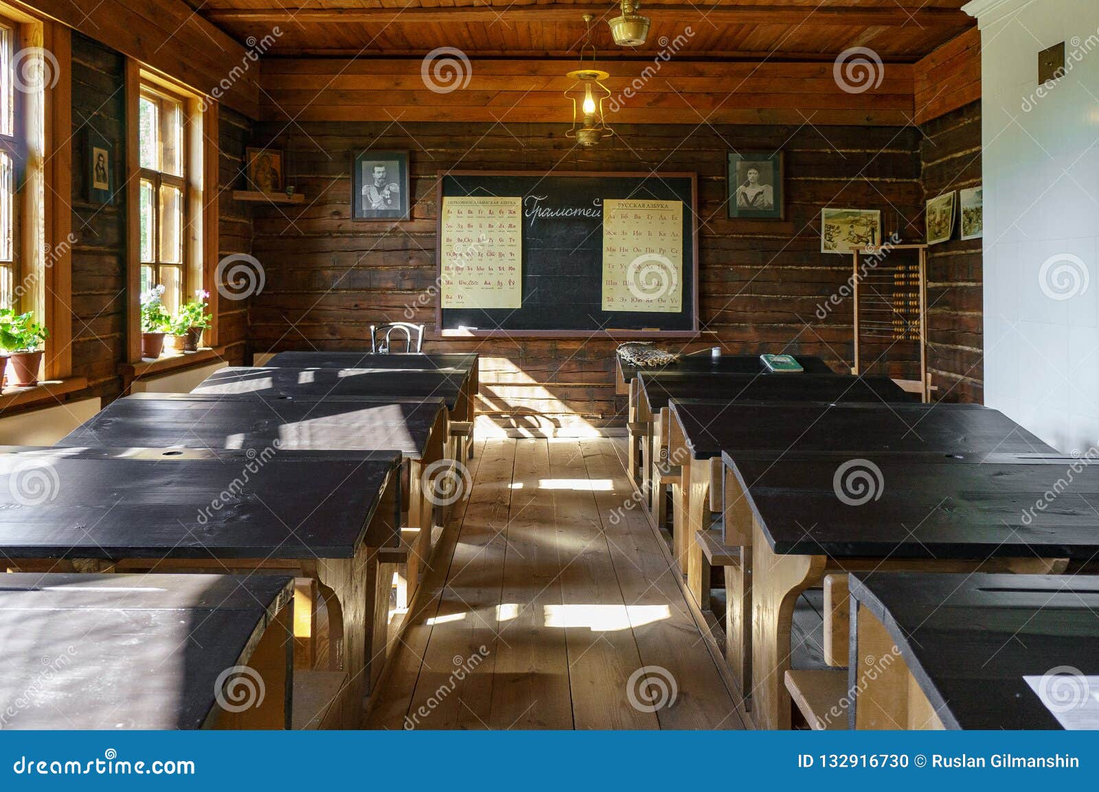 Interior of the Historic One-room School in Konstantinovo Editorial ...