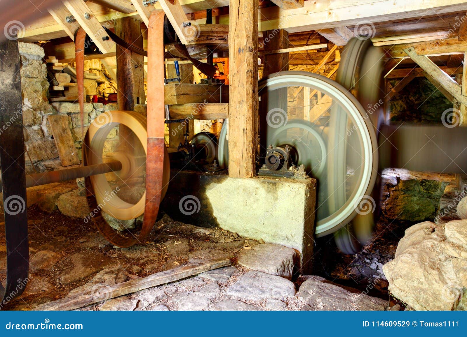 Interior of Historic Watermill Stock Image - Image of culture ...