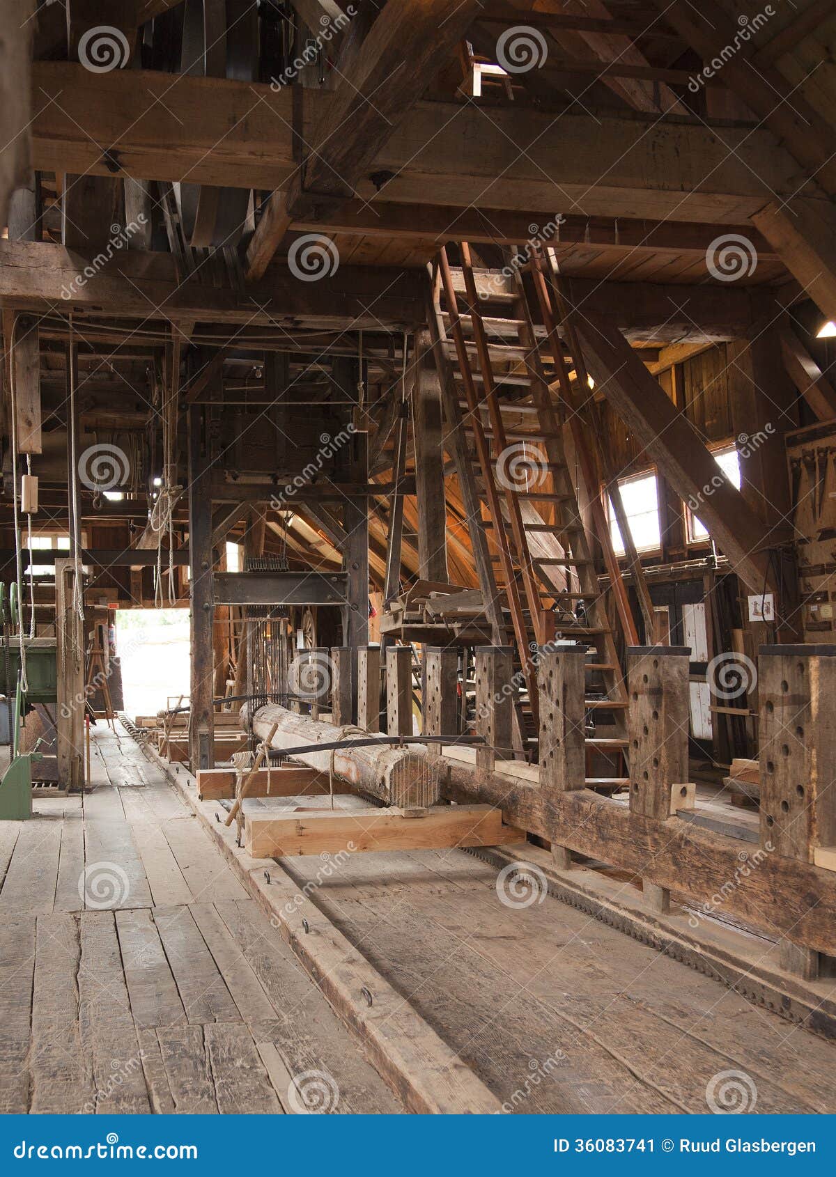Interior of Historical Sawmill Stock Image - Image of lumber ...