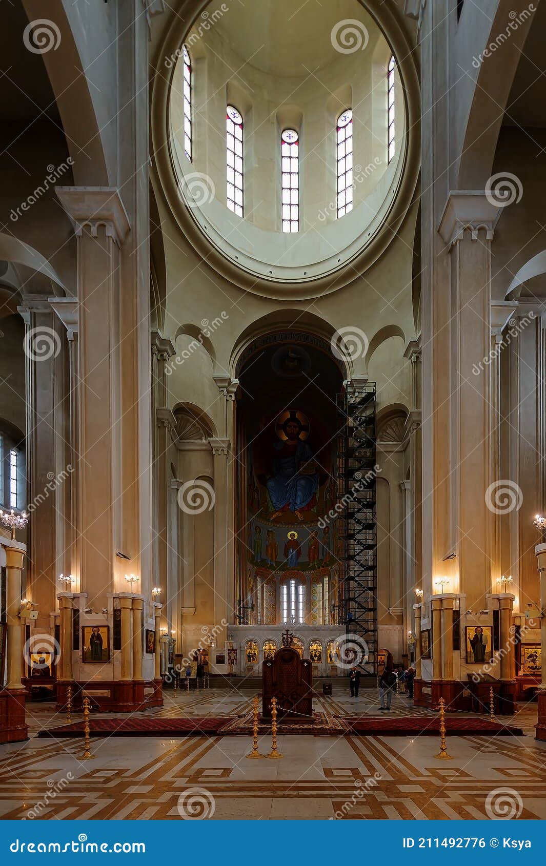 Interior of the Holy Trinity Cathedral, Sameba of Tbilisi Georgia ...