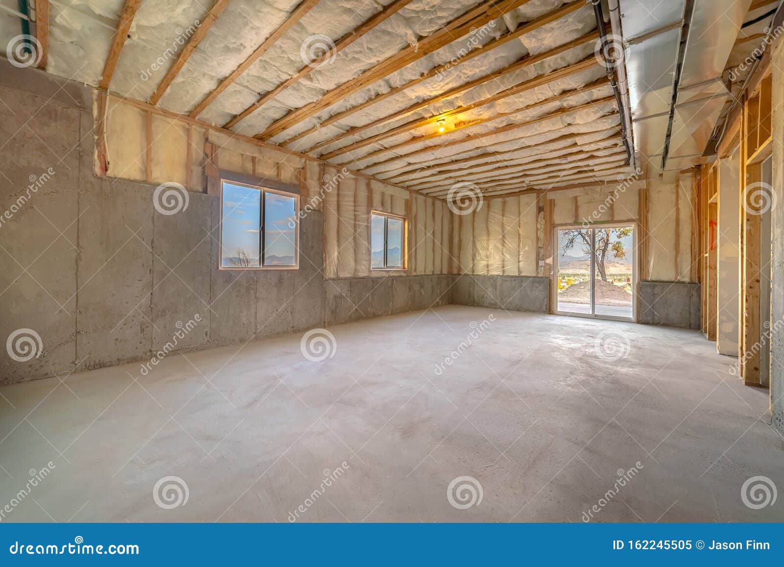 Interior of Home Construction Ready for Cladding Stock Image - Image of ...