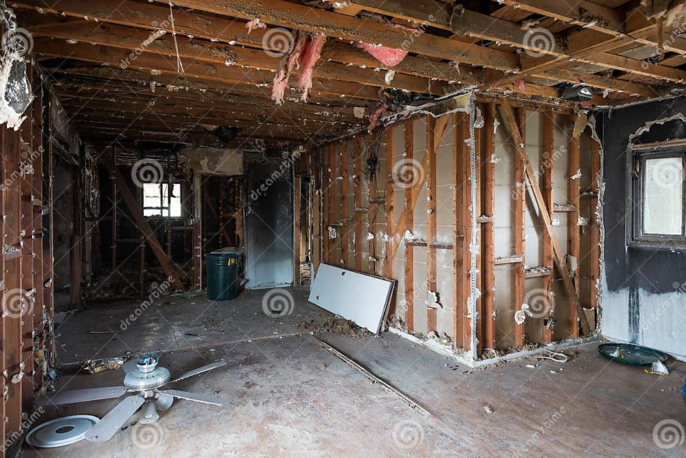 Fire Damaged Home stock image. Image of architecture - 99335693