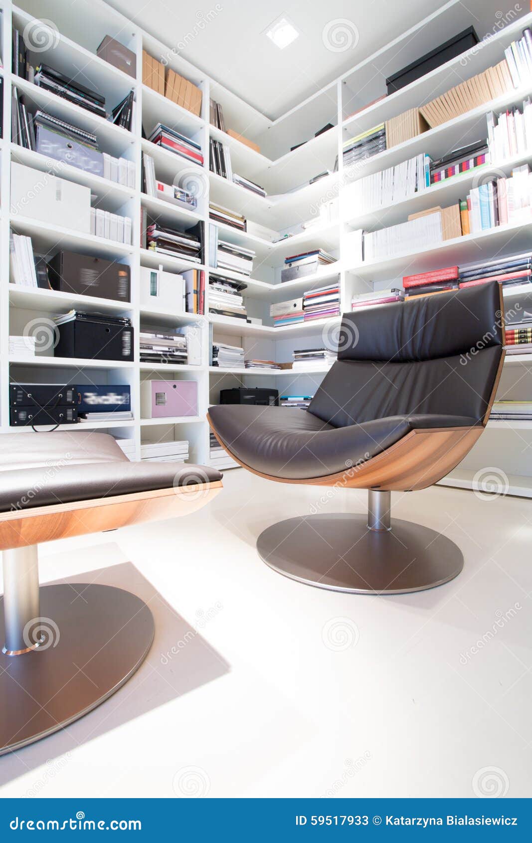Interior of home library stock image. Image of private - 59517933