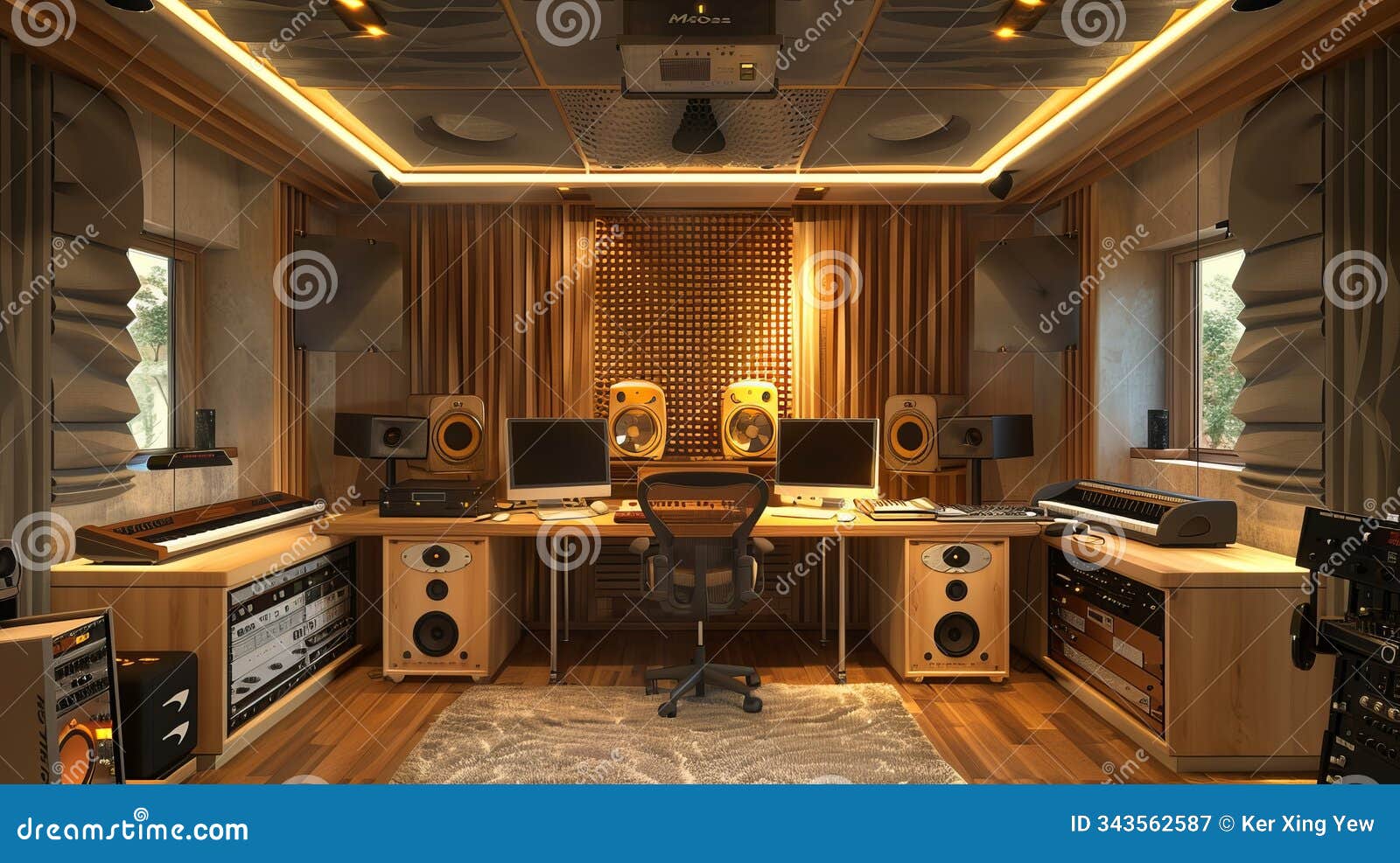 Interior of a Home Recording Studio with DIY Soundproofing and ...