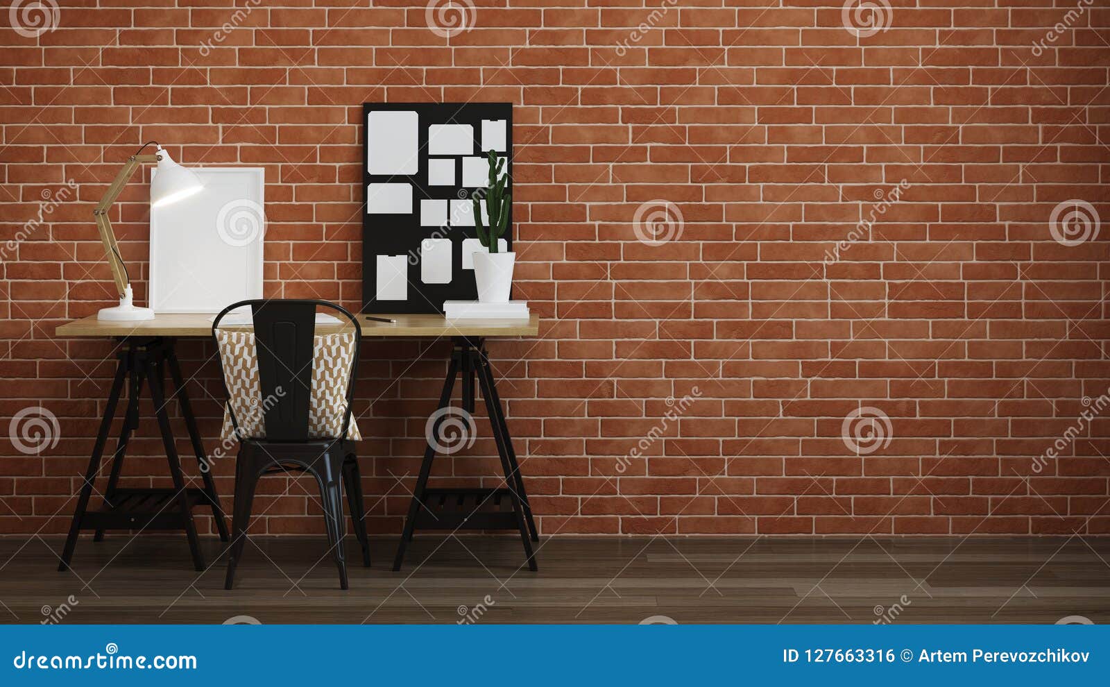 Interior of Home Workplace. Stock Photo - Image of work, space: 127663316