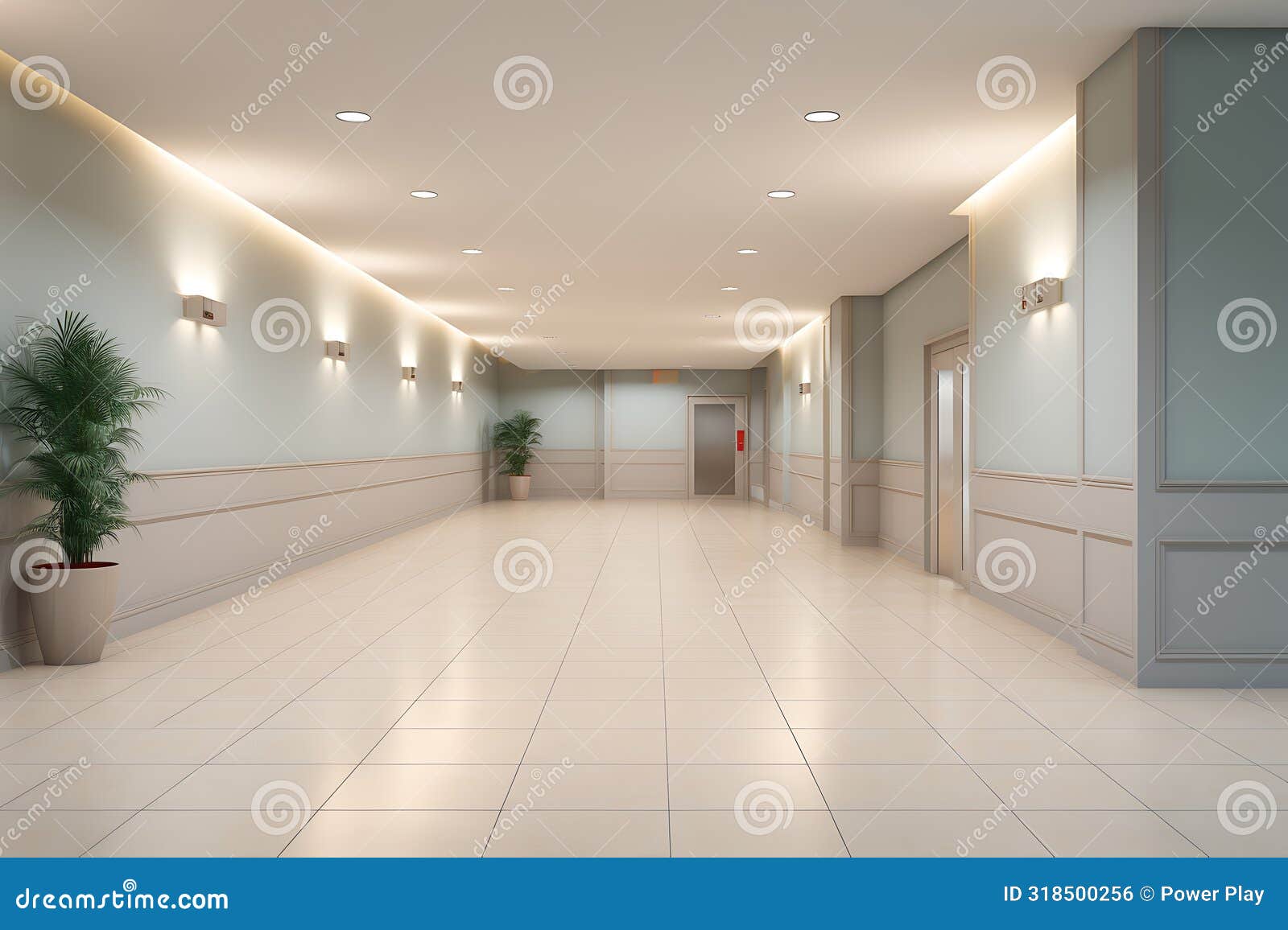 Interior of a Hospital Corridor. 3D Render Stock Illustration ...