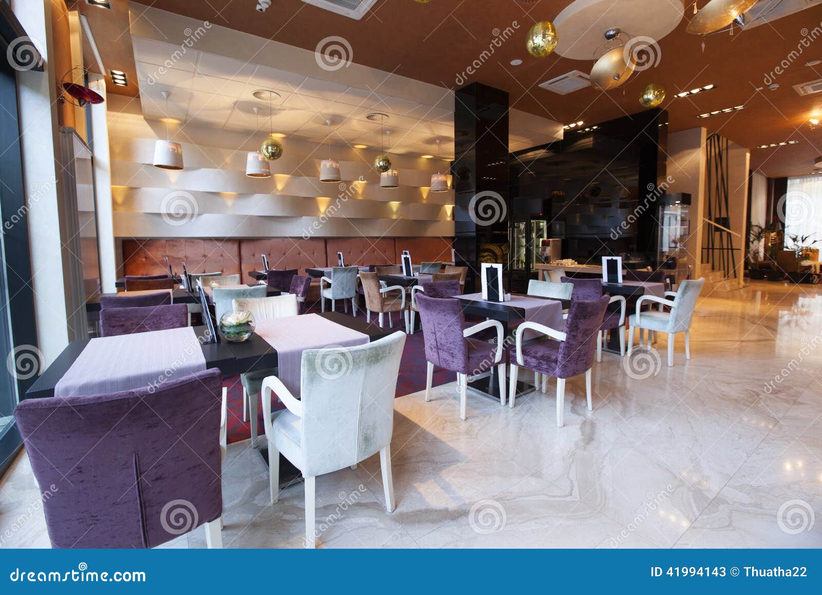Interior of a Hotel Lobby with Cafe Stock Image - Image of ...