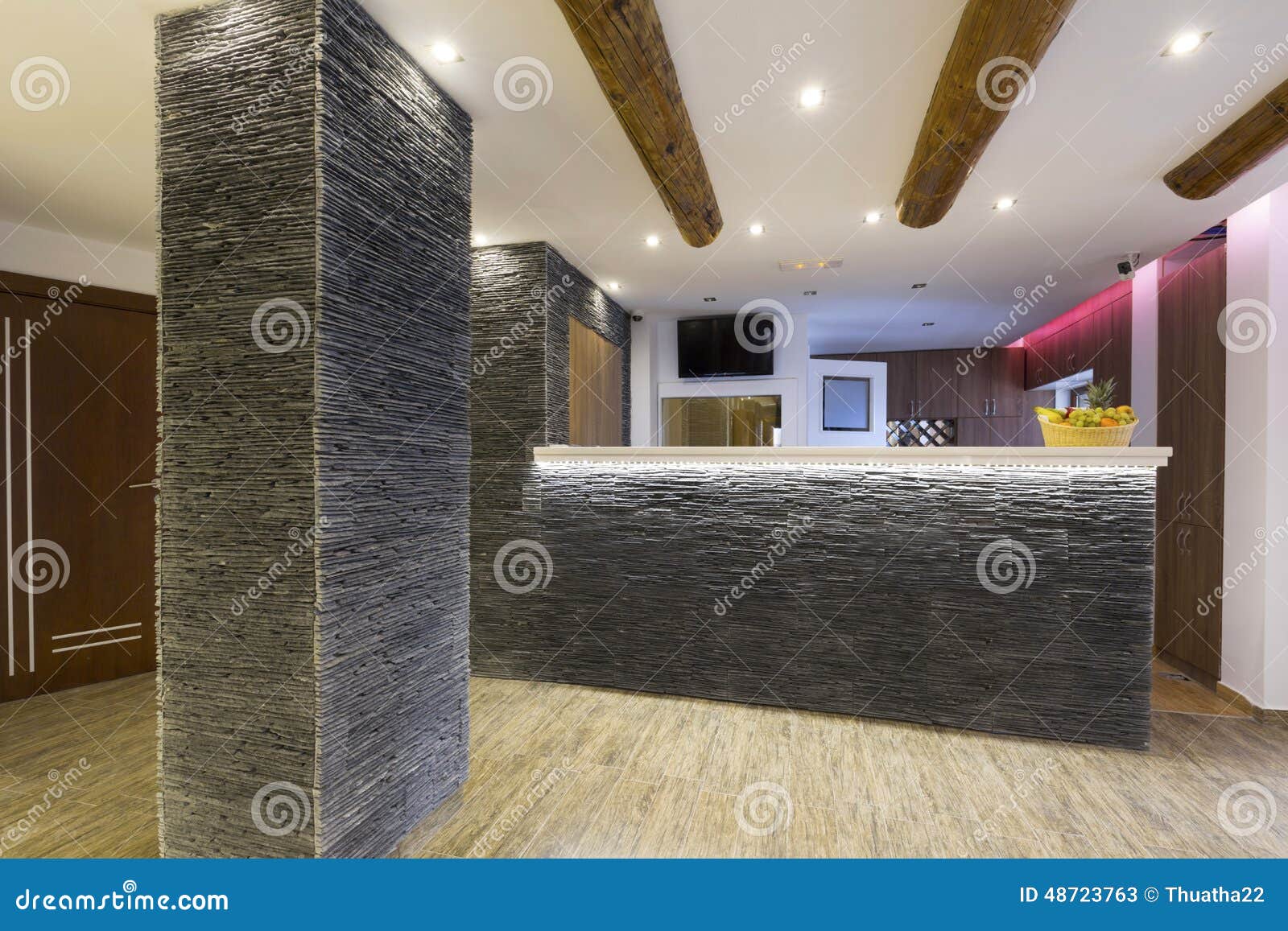 Interior of a Hotel - Reception Area Stock Image - Image of modern ...