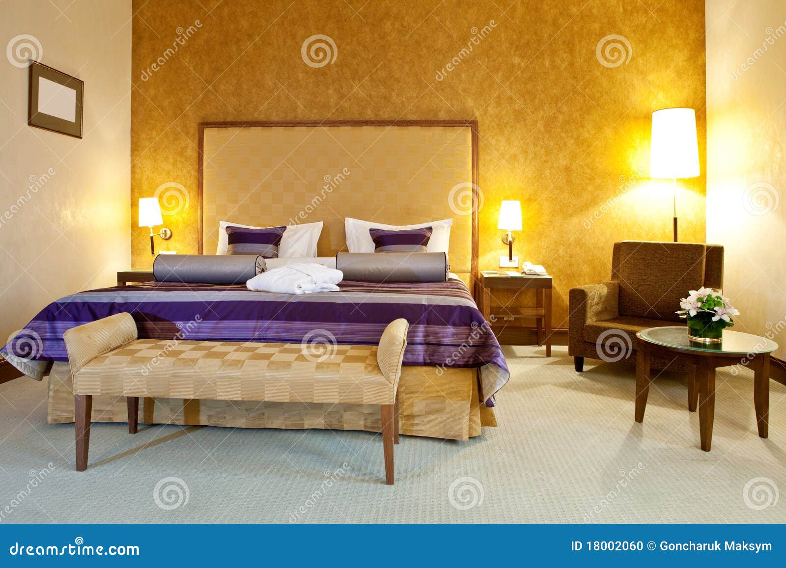 Interior of a hotel room stock photo. Image of comfortable - 18002060