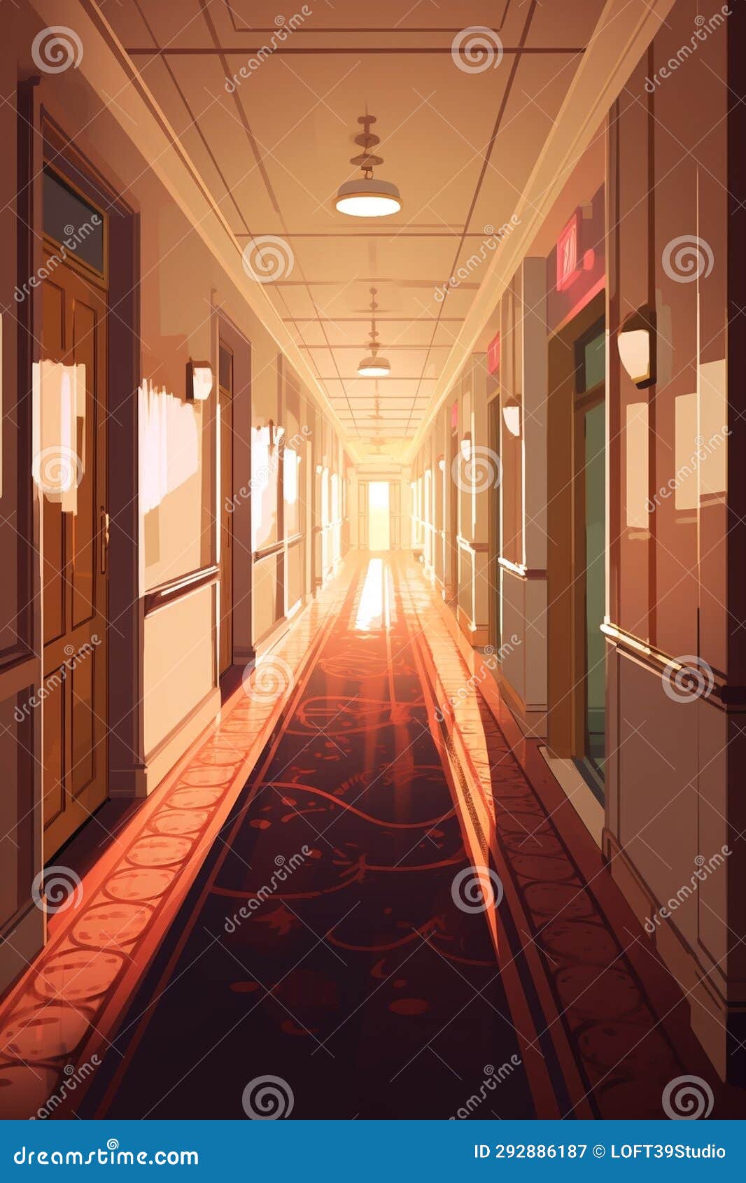 Interior of a Hotel Room Corridor 1695526219081 2 Stock Image - Image ...