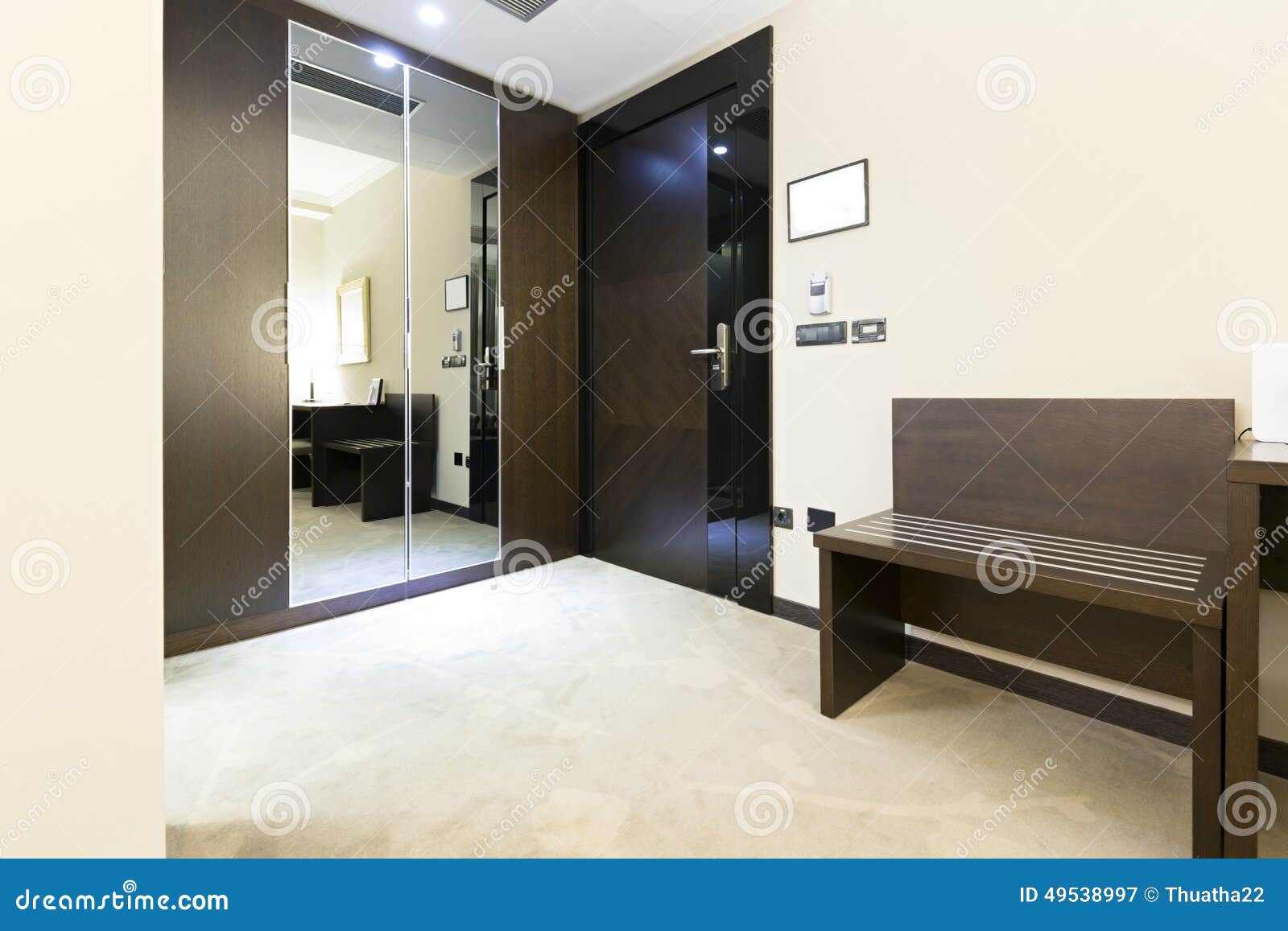 Interior of a Hotel Room Entrance Stock Image - Image of floor, lobby ...