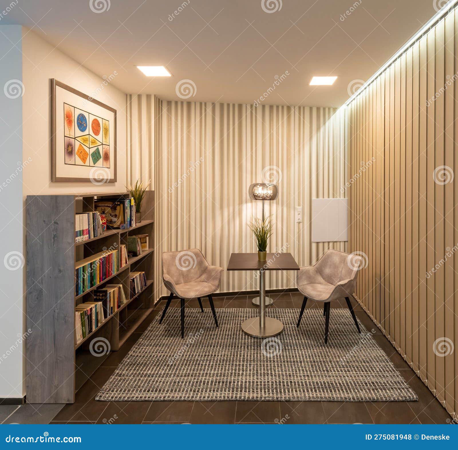 Interior of a Hotel S Lobby with a Reading Corner Stock Photo - Image ...
