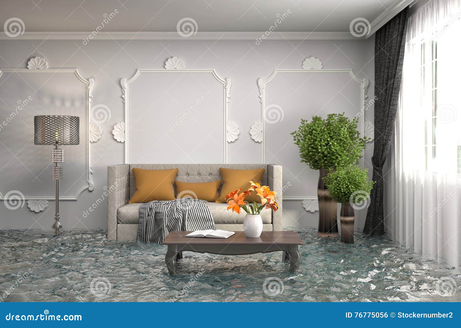 Flooded House Interior
