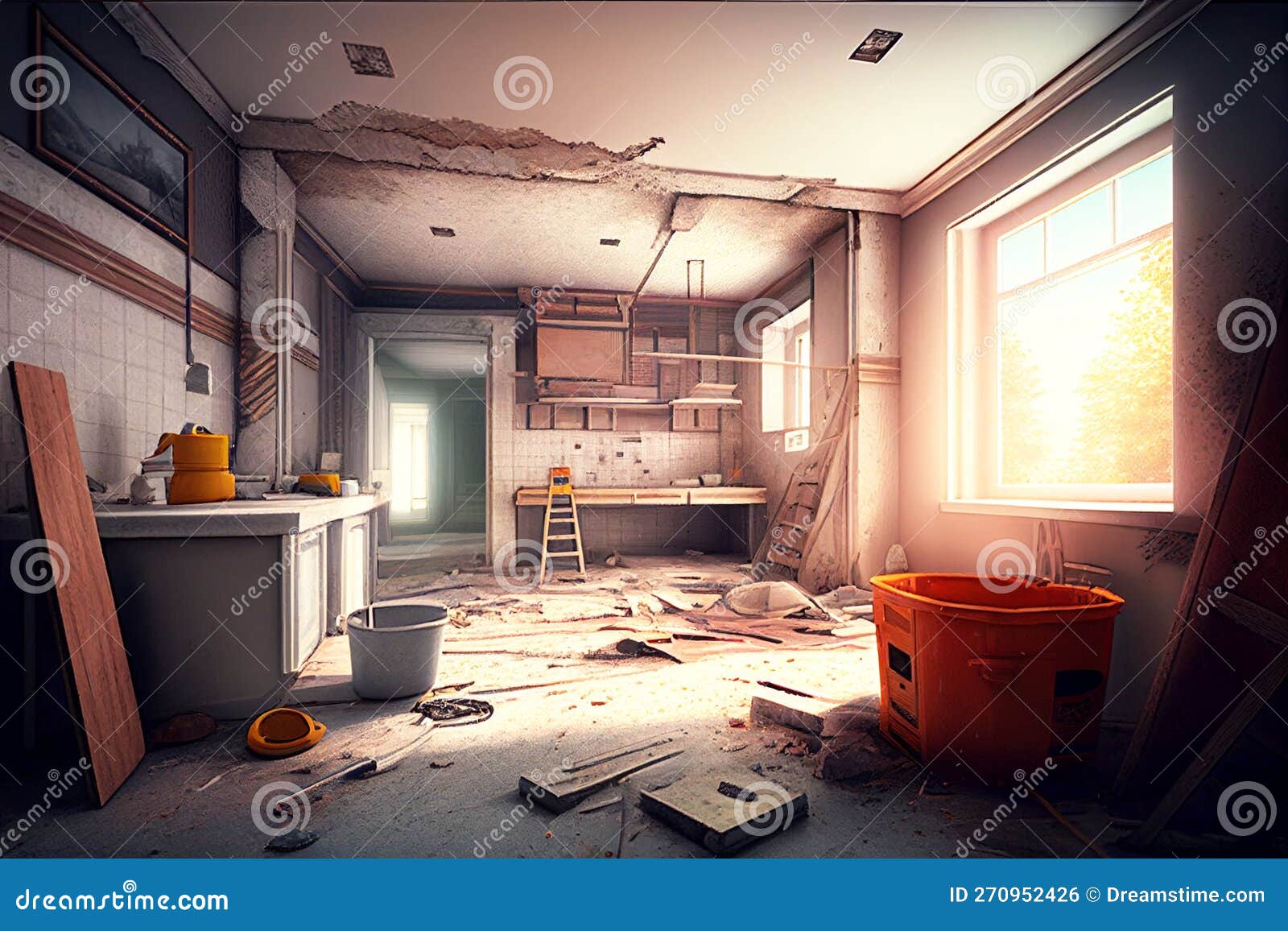 Interior House Under Construction. Construction Site Decoration Stock ...