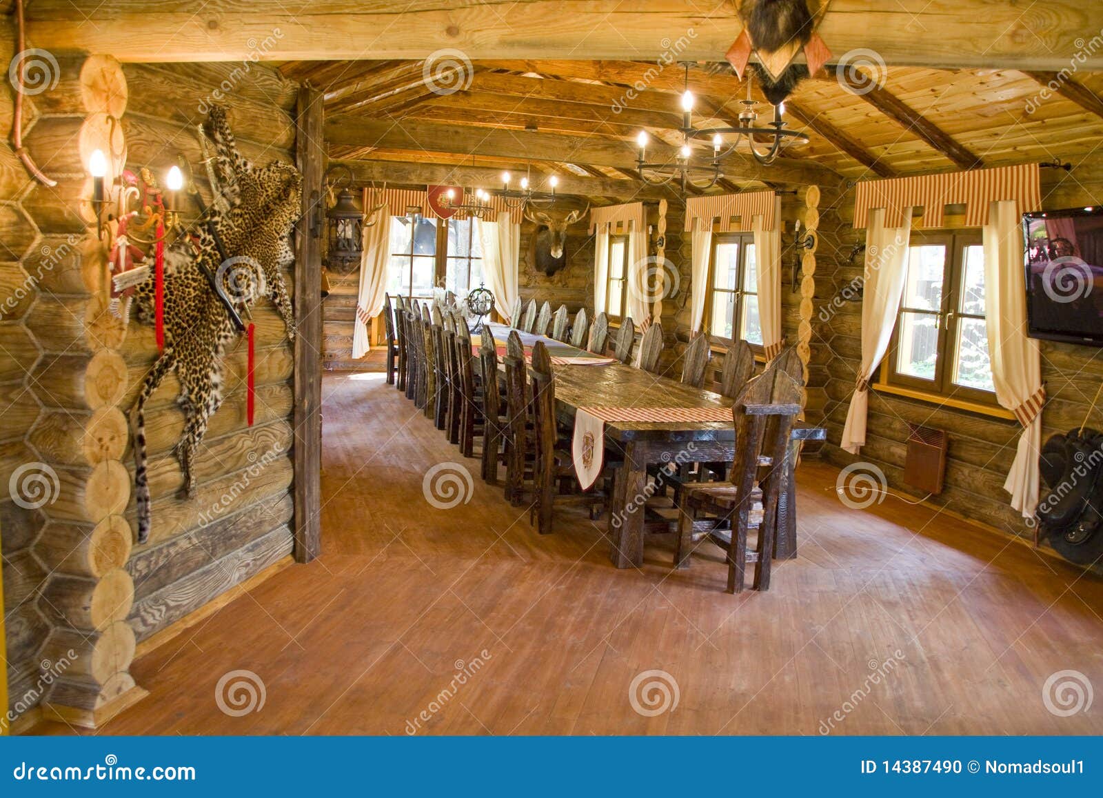 Interior of hunter s house stock photo. Image of heater - 14387490