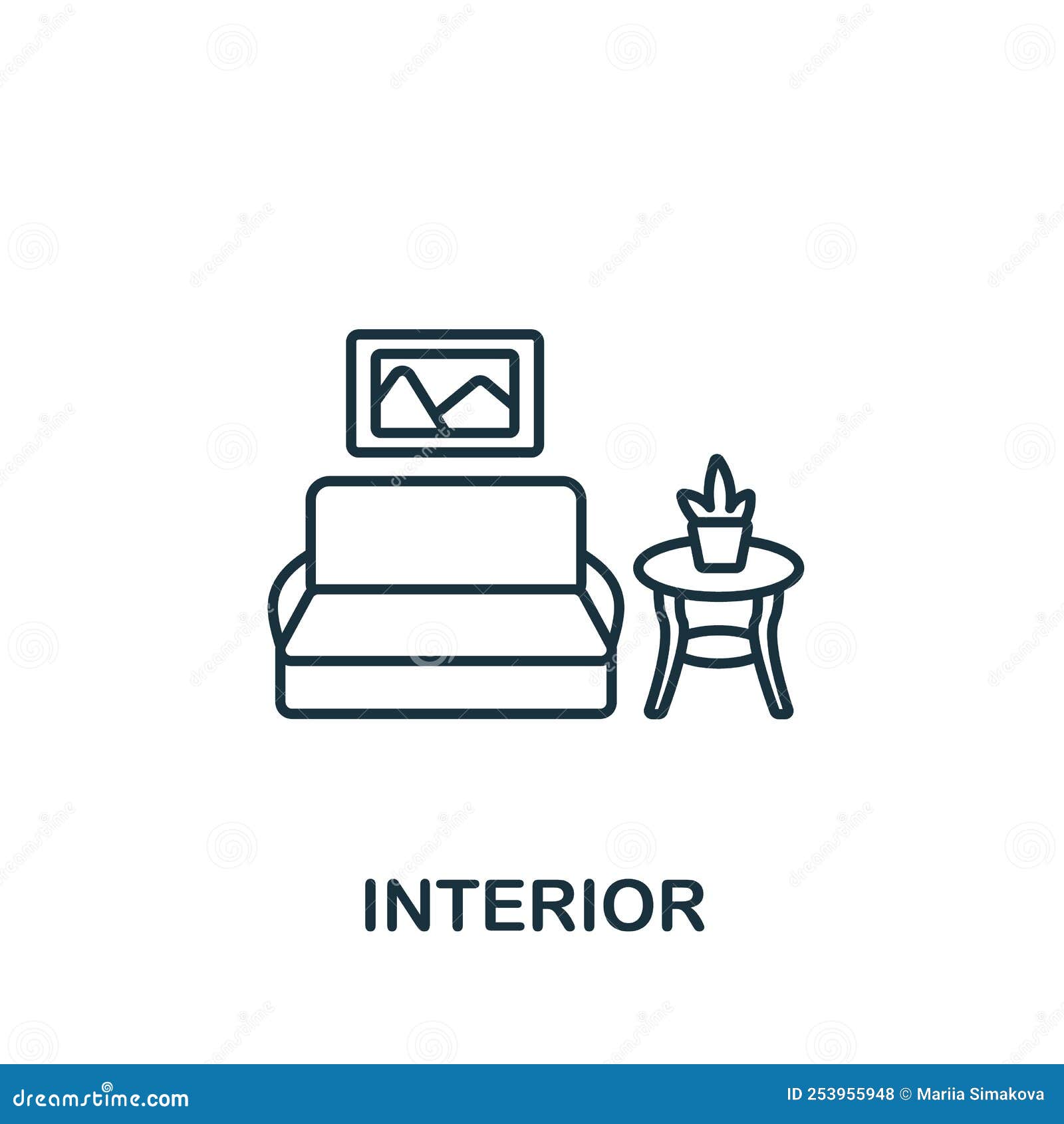 Interior Icon. Line Simple Interior Icon for Templates, Web Design and ...