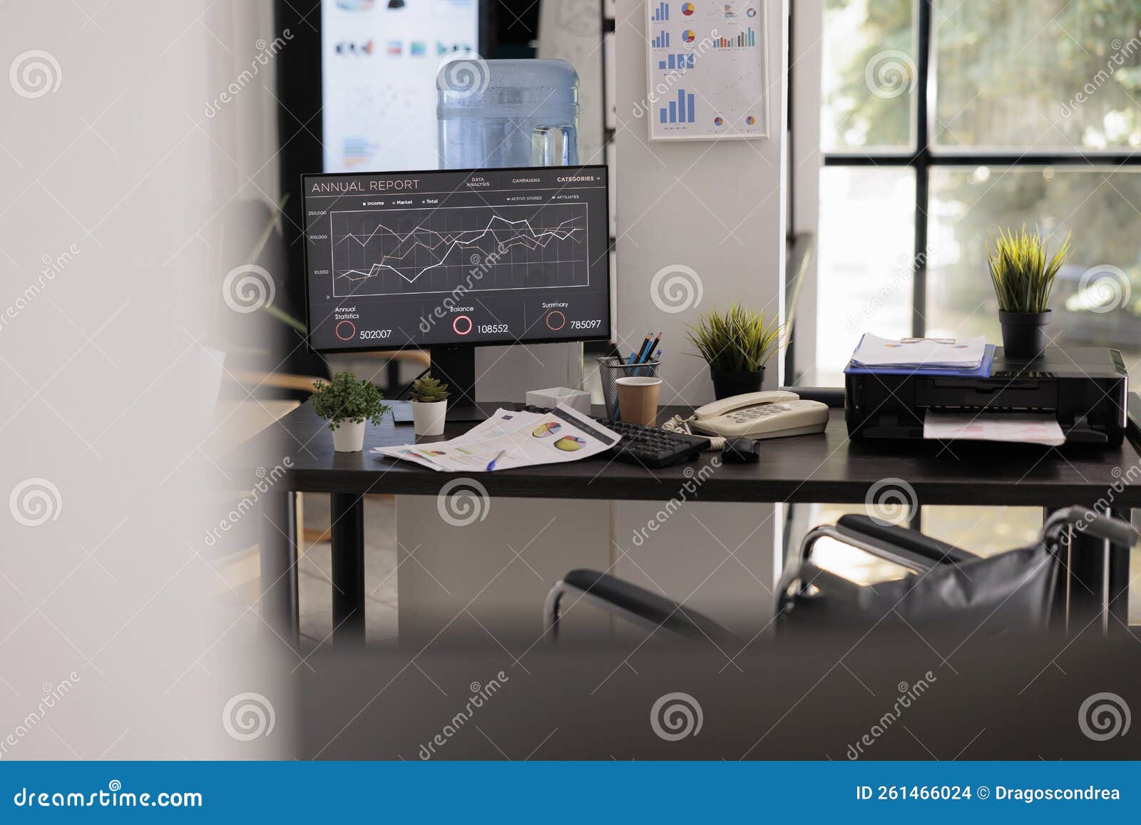 Office Wheelchair Accessible with Desktop Computer Stock Photo - Image ...