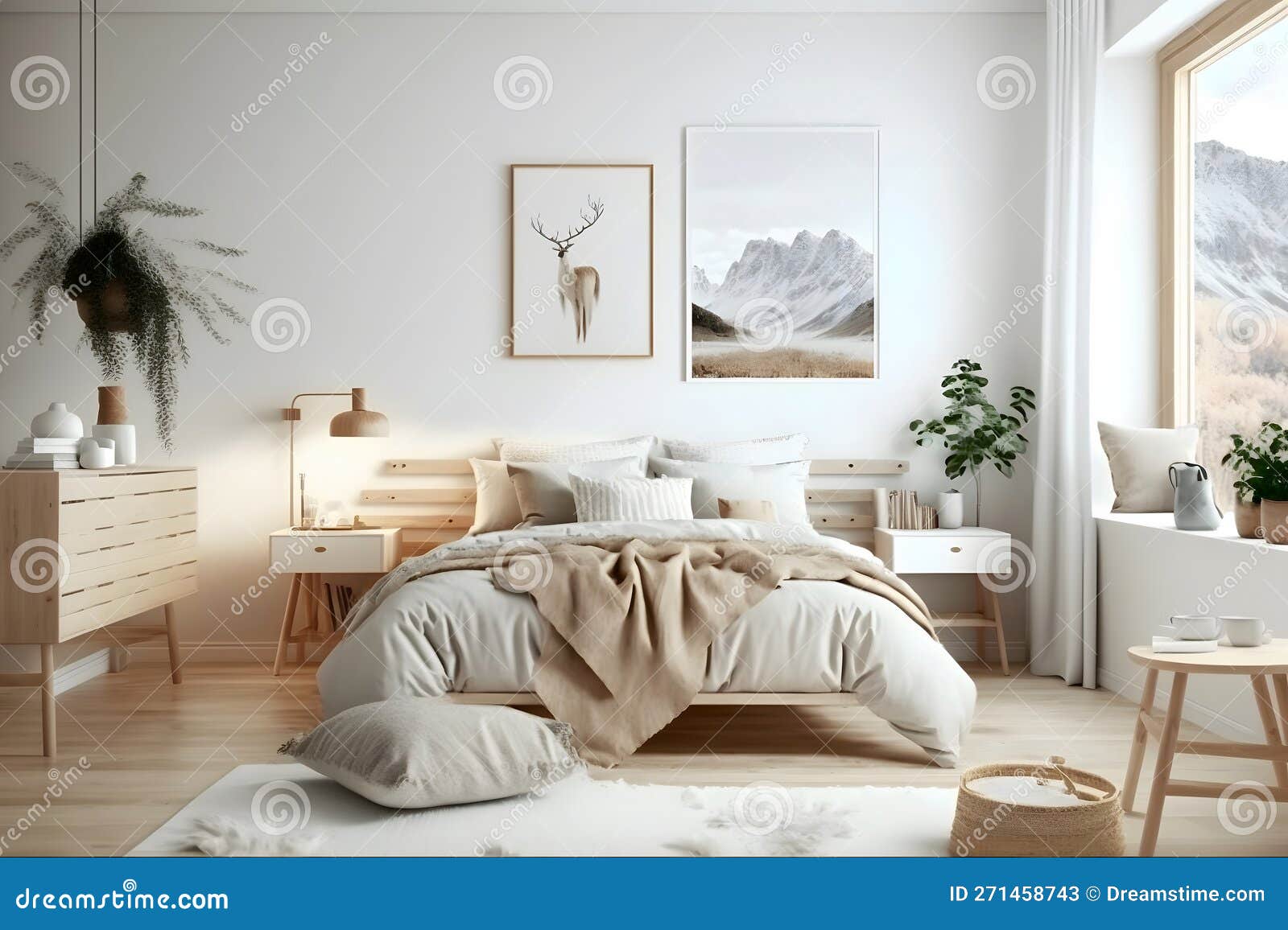 Light Academia Bedroom, AI Generative Stock Illustration - Illustration ...