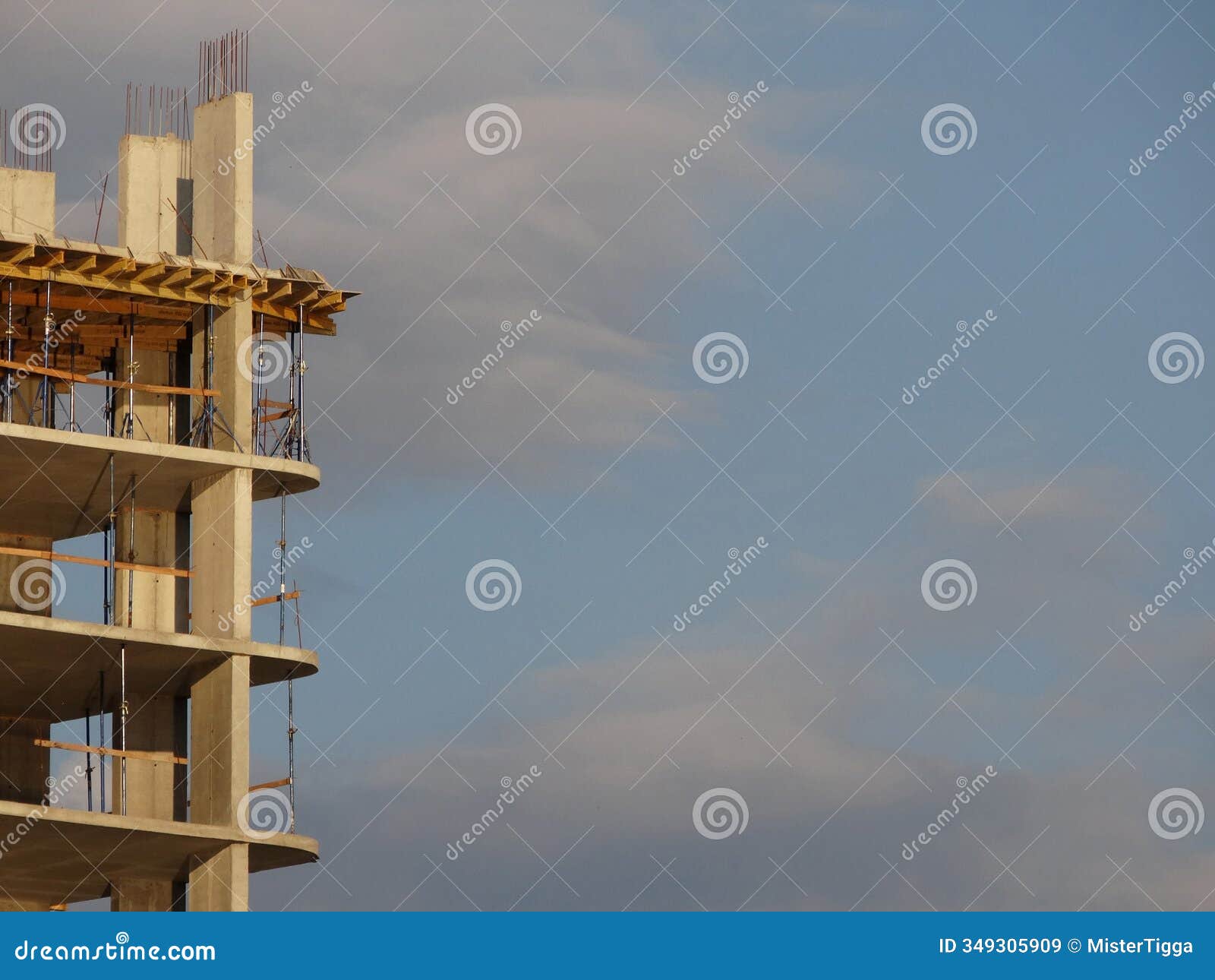 Interior Image of an Under Construction Building, Showing Concrete ...