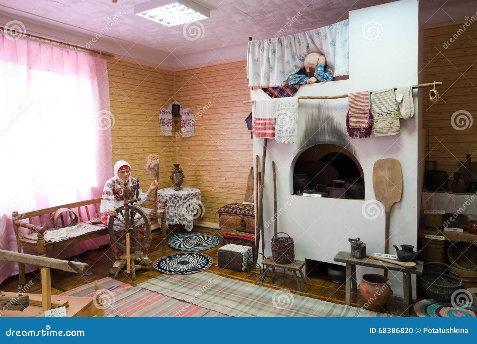 Interior Imitation Russian Rural Hut Editorial Image - Image of russia ...