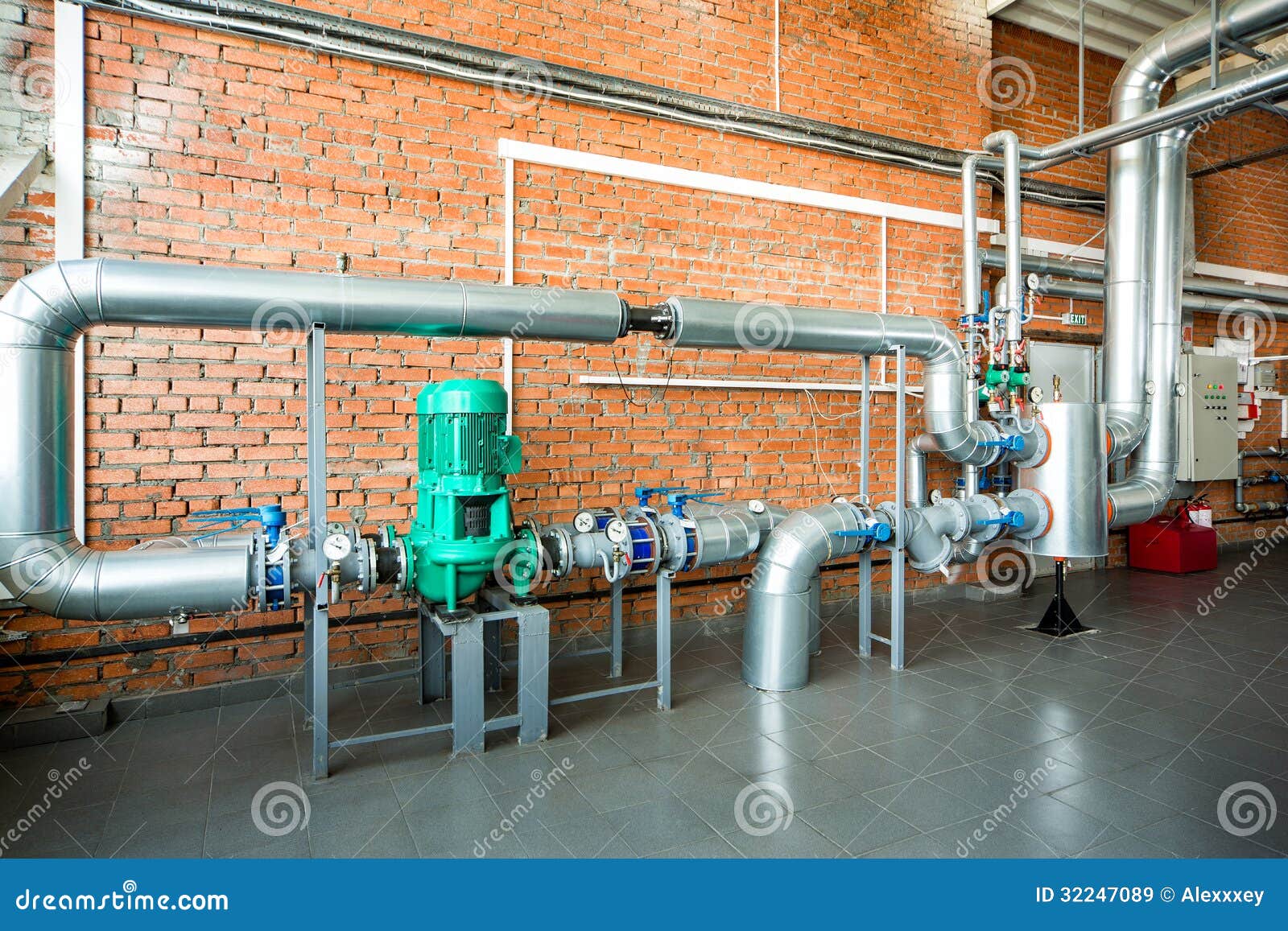 Interior of an Industrial Boiler with Pipes and Pumps Stock Image ...