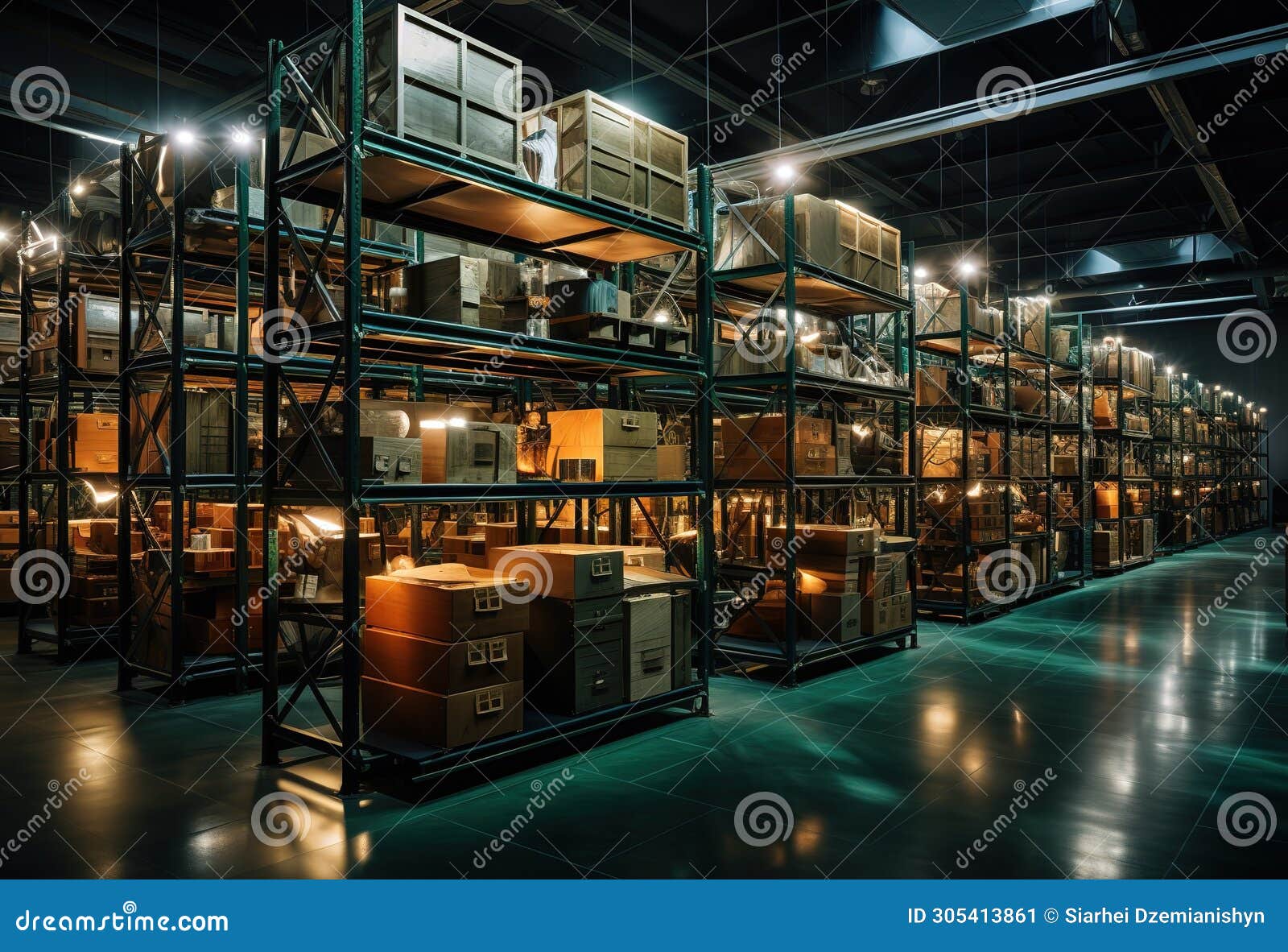 Interior of an Industrial Warehouse: a Comprehensive View of Logistics ...