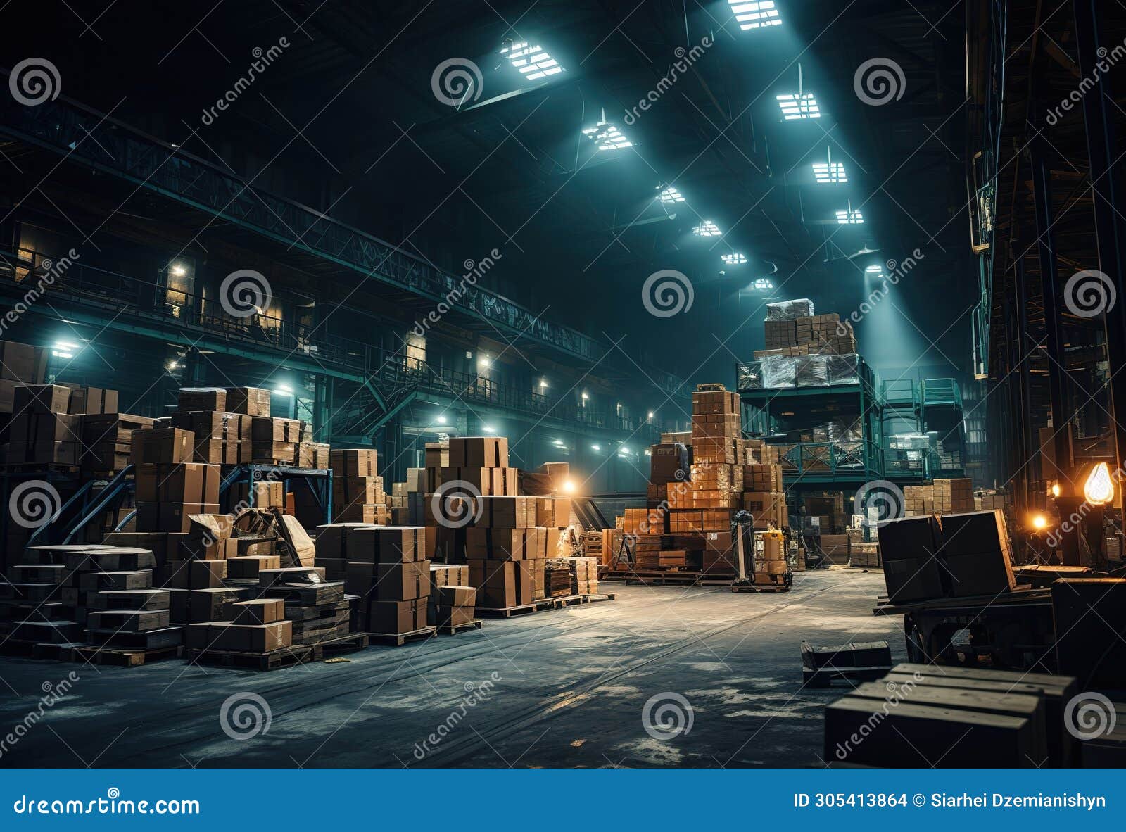 Interior of an Industrial Warehouse: a Comprehensive View of Logistics ...