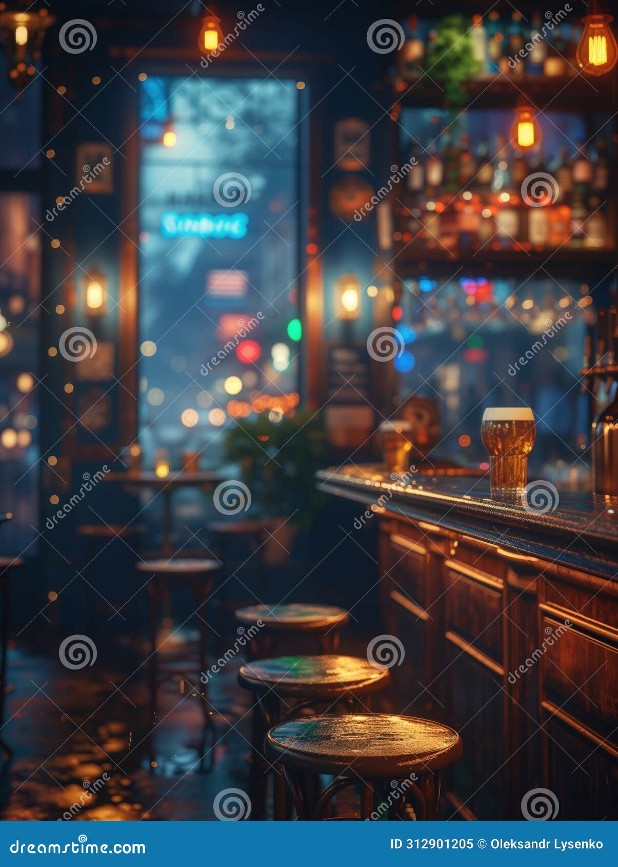 Interior Inside Bar with Counter Stock Illustration - Illustration of ...