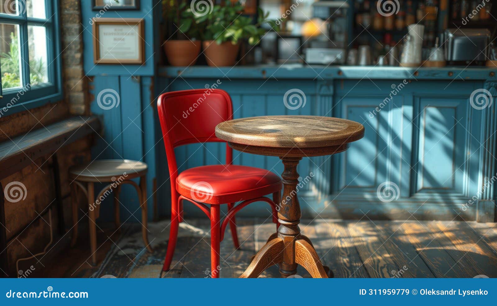 Interior Inside Bar Table and Chair Stock Illustration - Illustration ...
