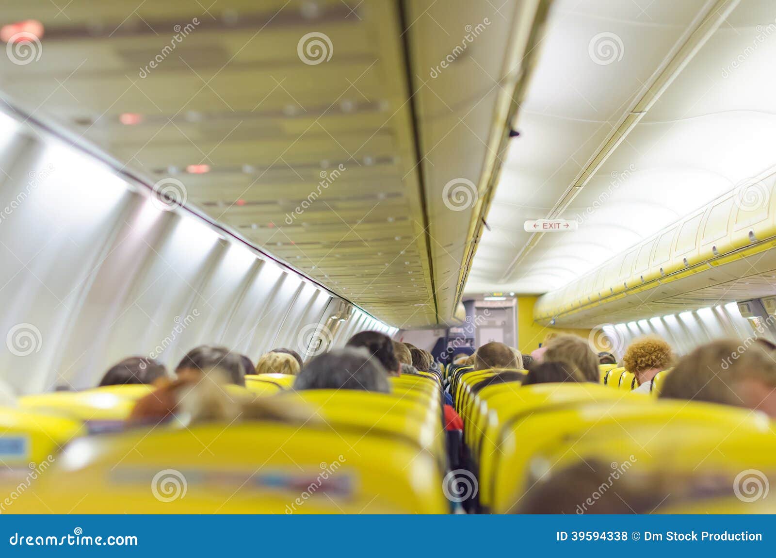 Interior Inside of the Plane Stock Photo - Image of crowded ...