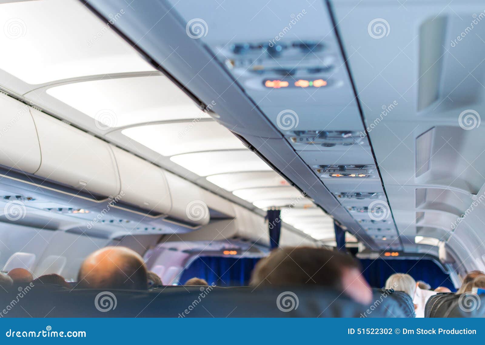 Interior Inside of the Plane. Stock Photo - Image of crowded, airliner ...