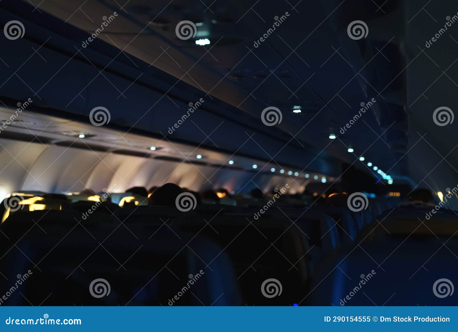 Interior Inside of the Plane with Passengers Stock Image - Image of ...
