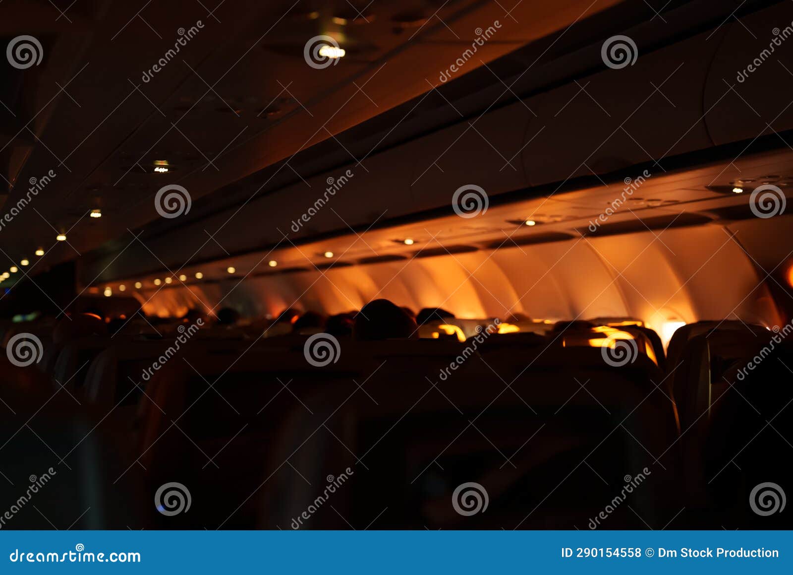 Interior Inside of the Plane with Passengers Stock Photo - Image of ...